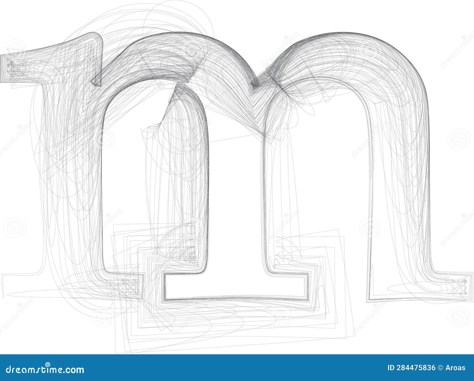 Doodle Digital Drawn Sketch Letter M Stock Vector - Illustration of ...