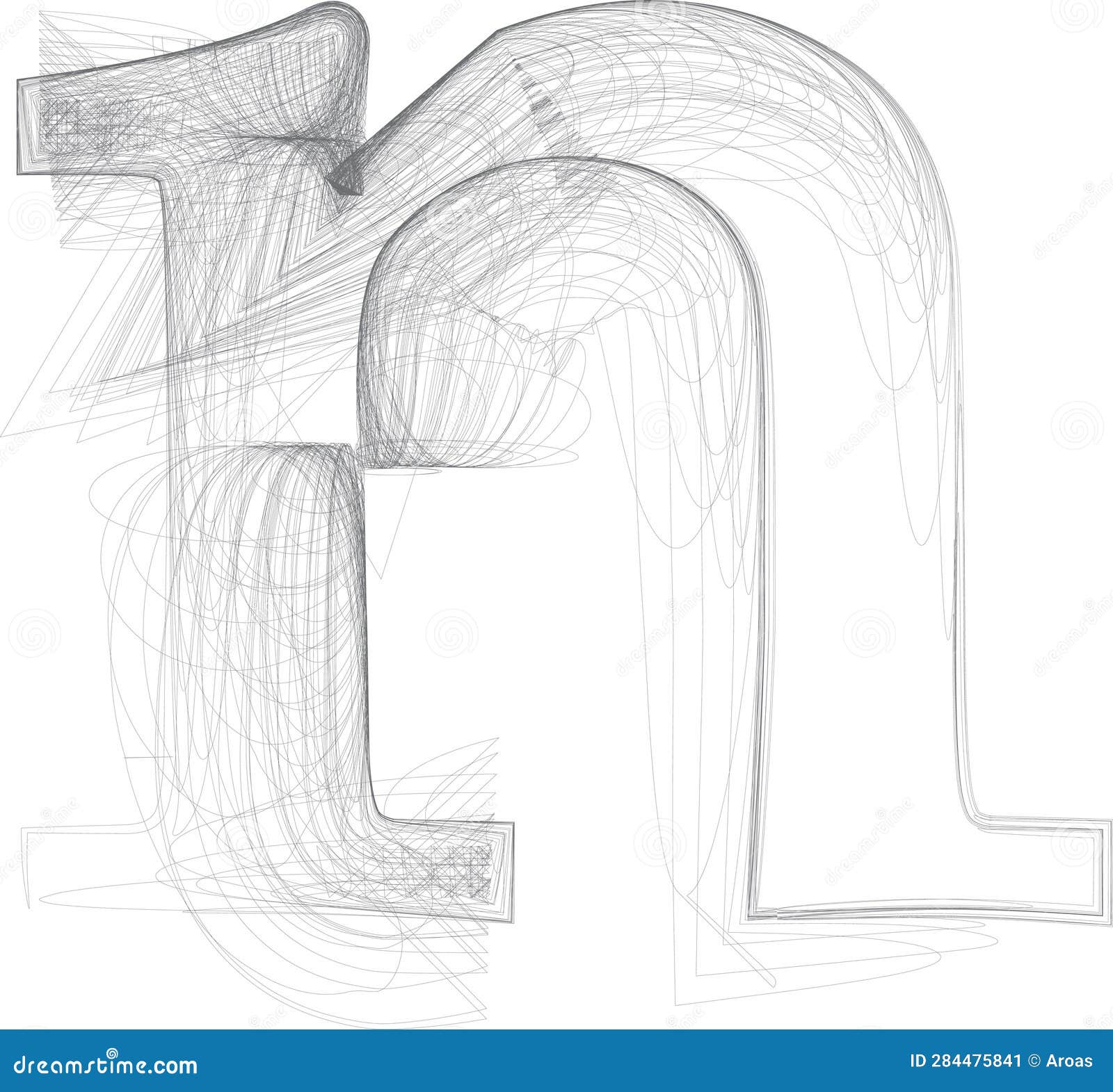 Doodle Digital Drawn Sketch Letter N Stock Vector - Illustration of ...