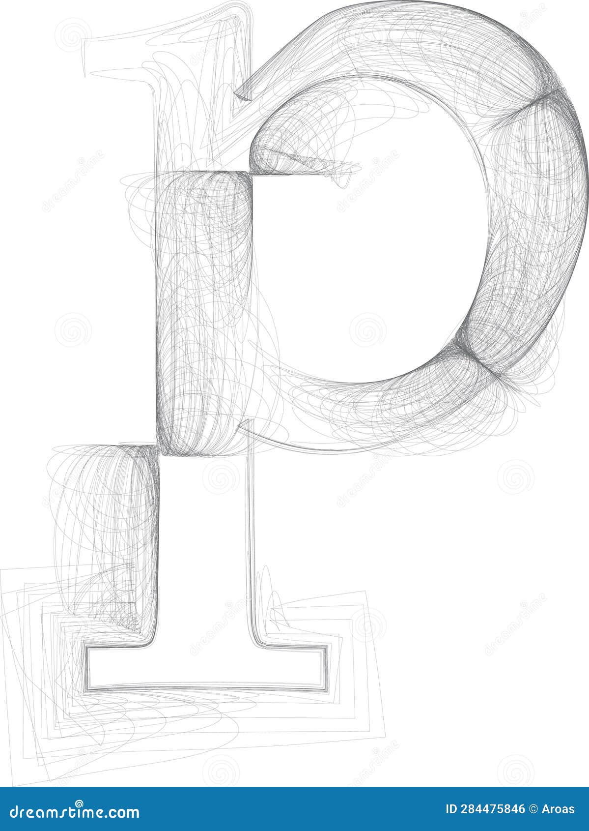Doodle Digital Drawn Sketch Letter P Stock Vector - Illustration of ...