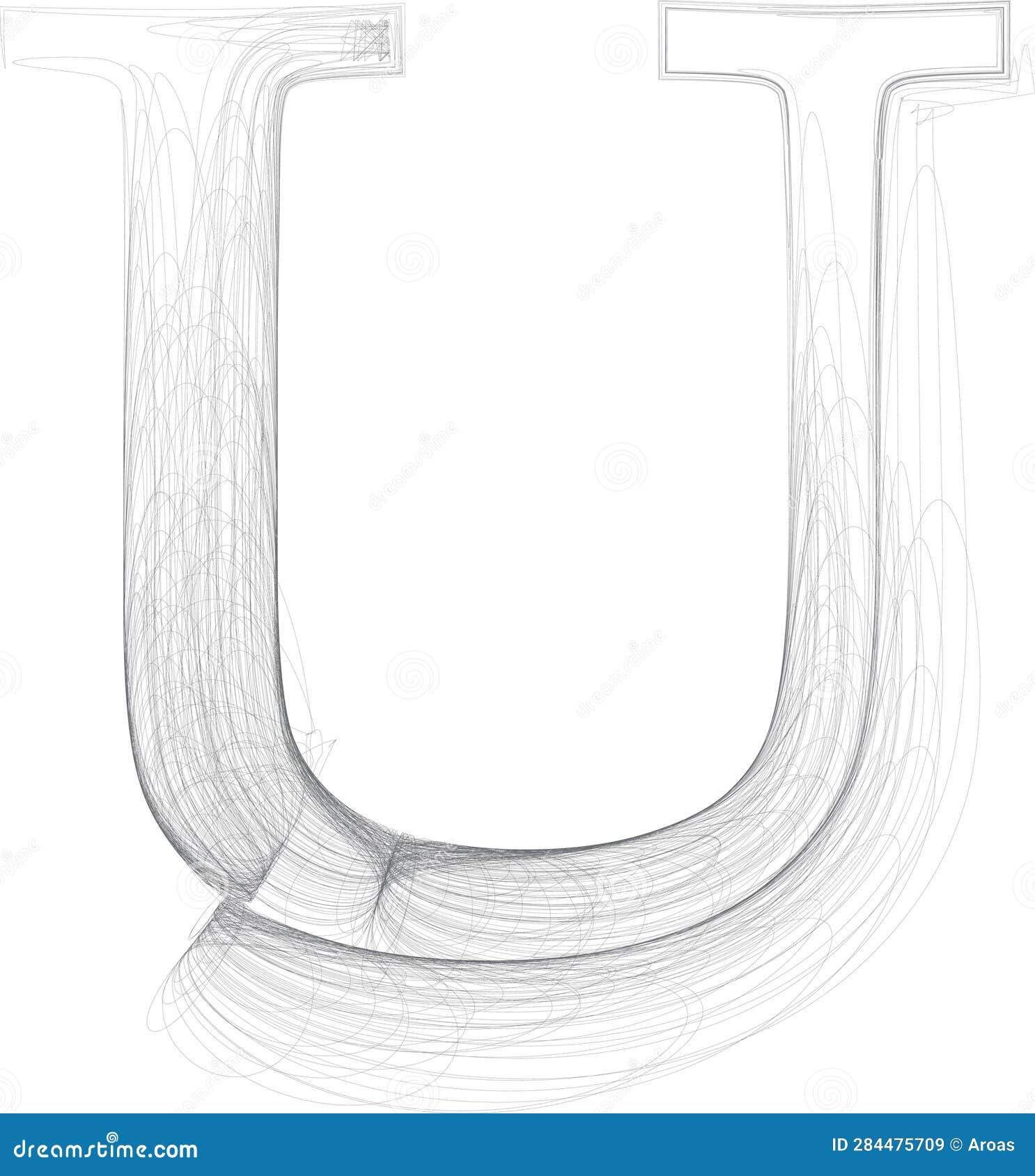 Doodle Digital Drawn Sketch LETTER U Stock Vector - Illustration of ...