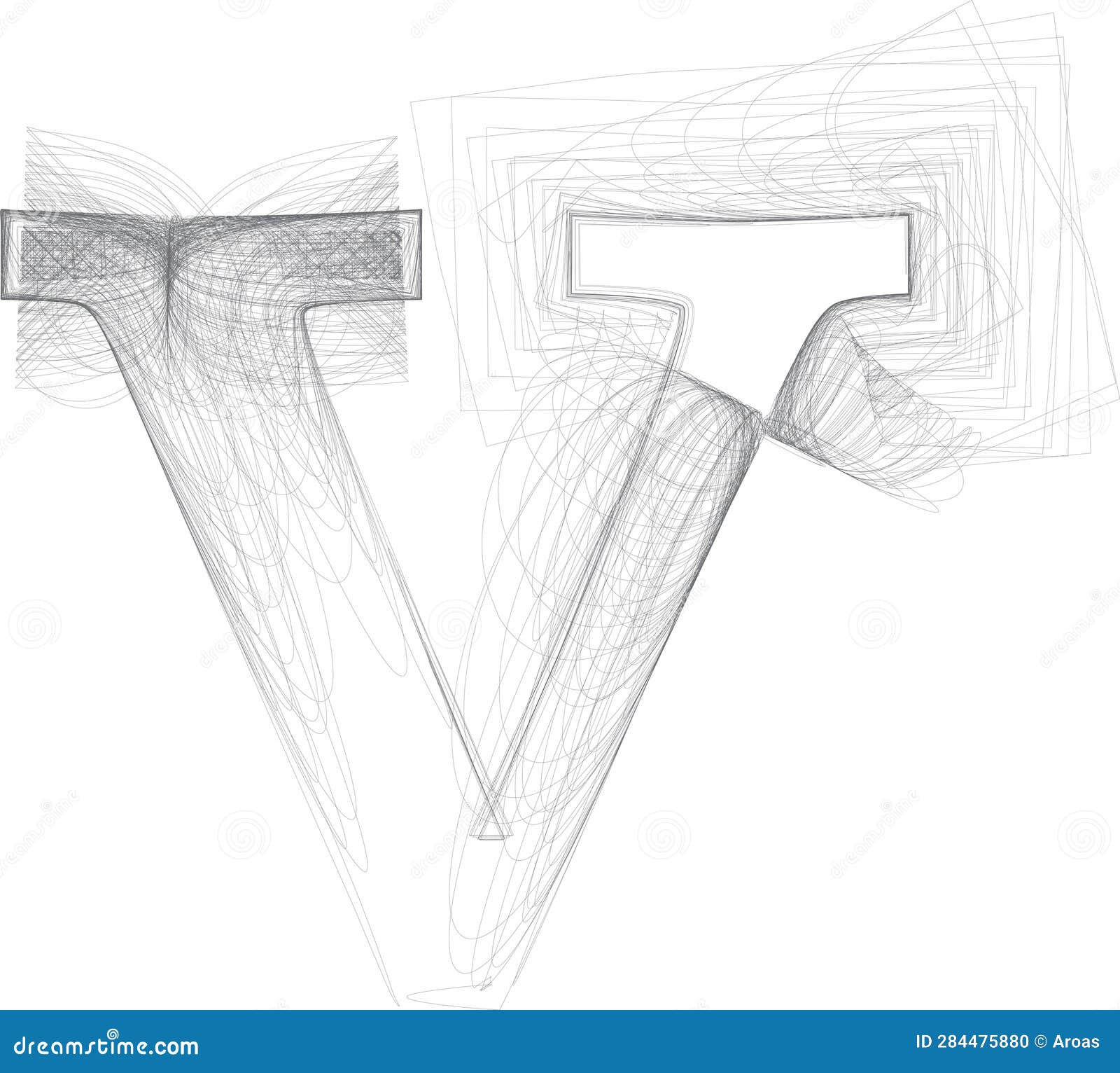 Doodle Digital Drawn Sketch Letter V Stock Vector - Illustration of ...