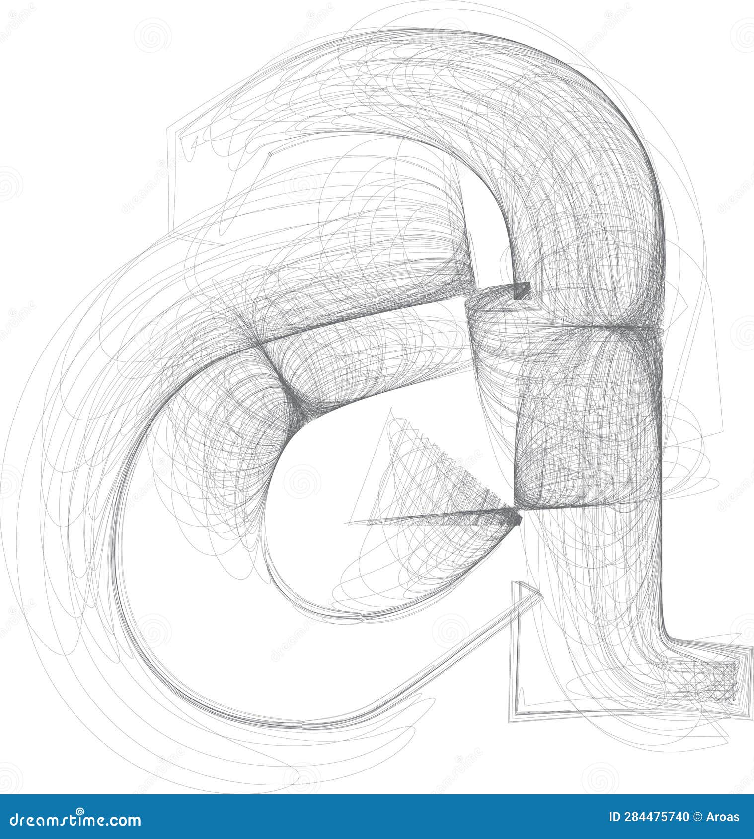 Doodle Digital Drawn Sketch Letter a Stock Vector - Illustration of ...
