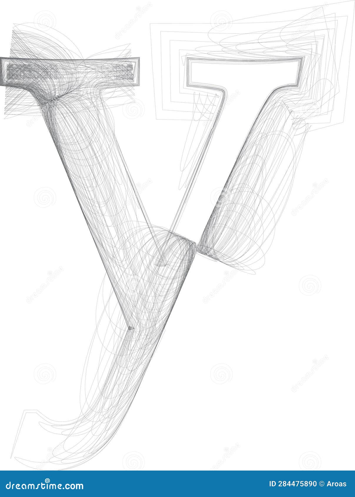 Doodle Digital Drawn Sketch Letter Y Stock Vector - Illustration of ...