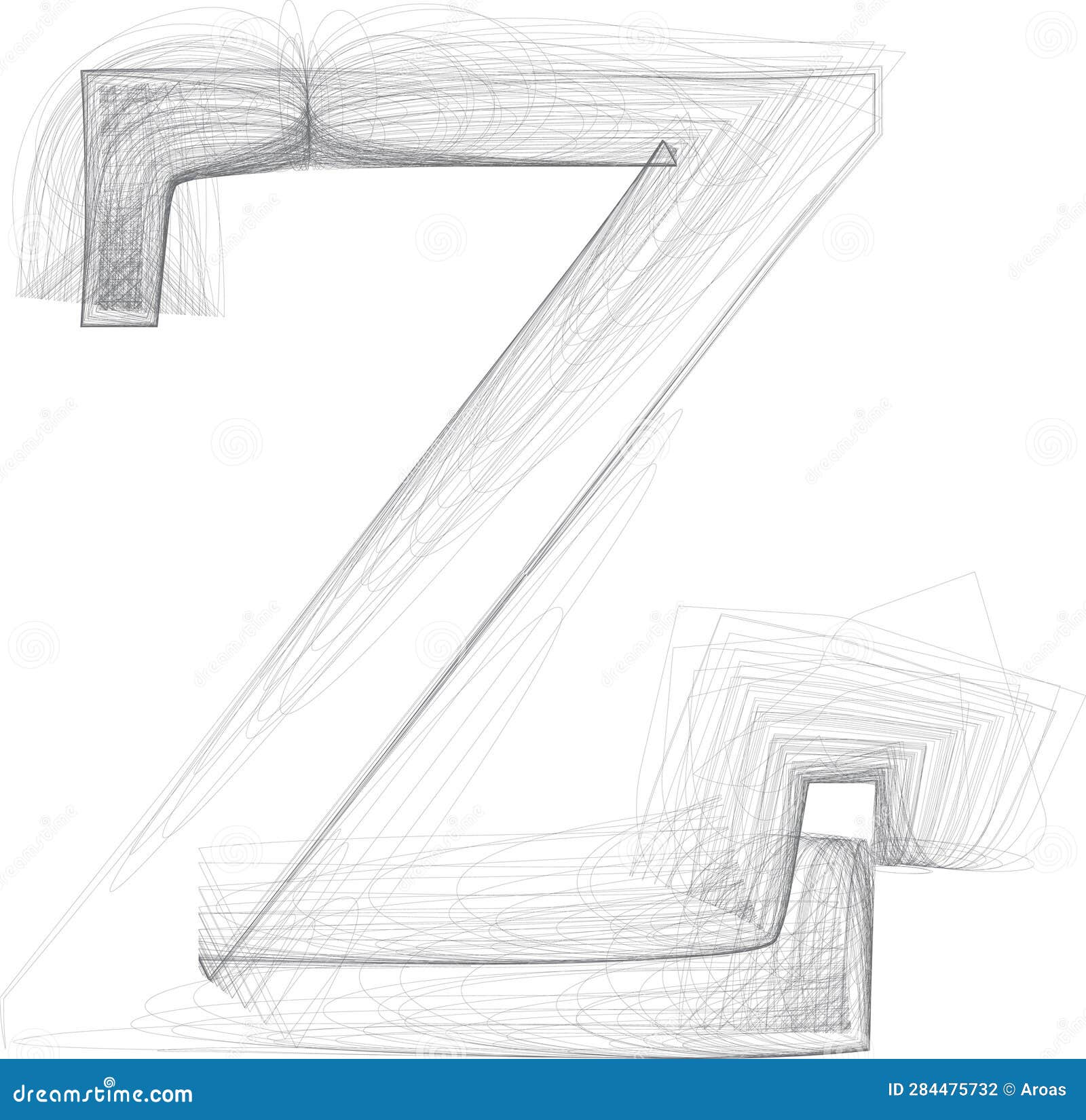 Doodle Digital Drawn Sketch LETTER Z Stock Vector - Illustration of ...