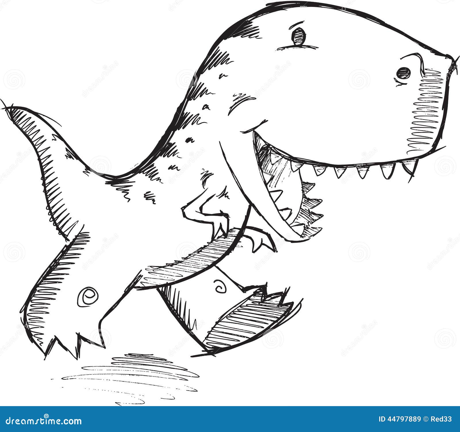 Doodle Dinosaur T-Rex stock vector. Illustration of vector - 44797889