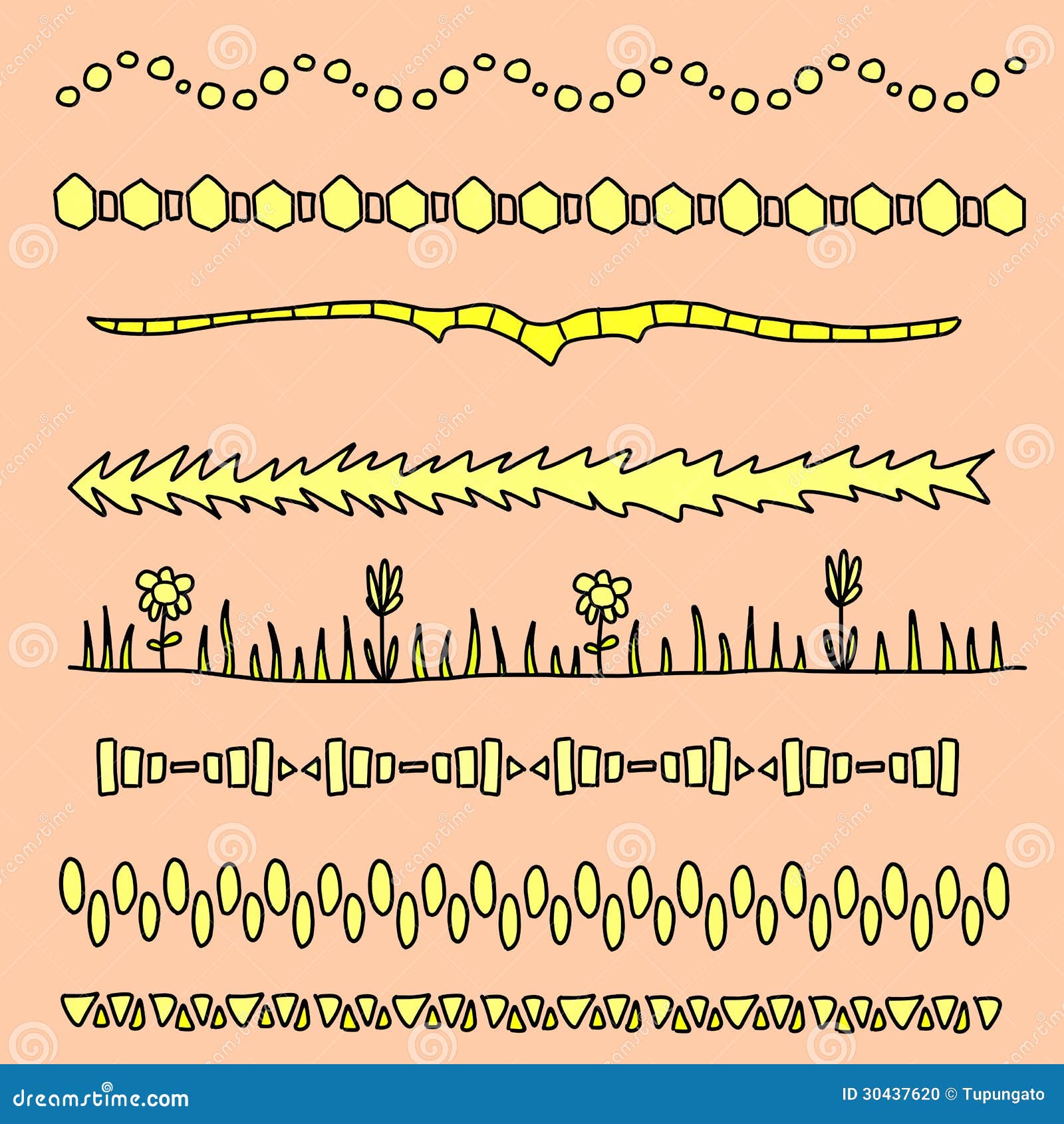 Doodle dividers stock vector. Illustration of line, element - 30437620
