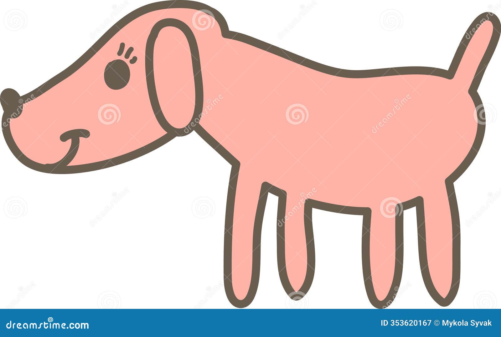 Doodle Dog Sketch with Smile Stock Illustration - Illustration of ...