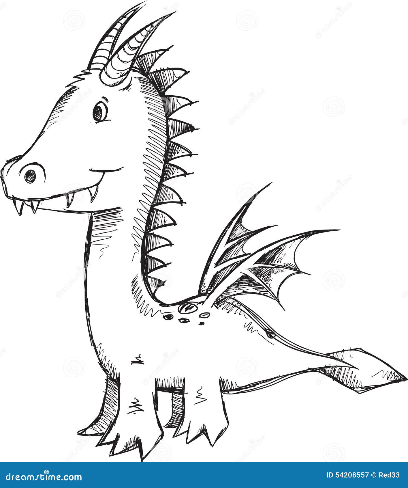 Doodle Dragon Vector | CartoonDealer.com #54208557