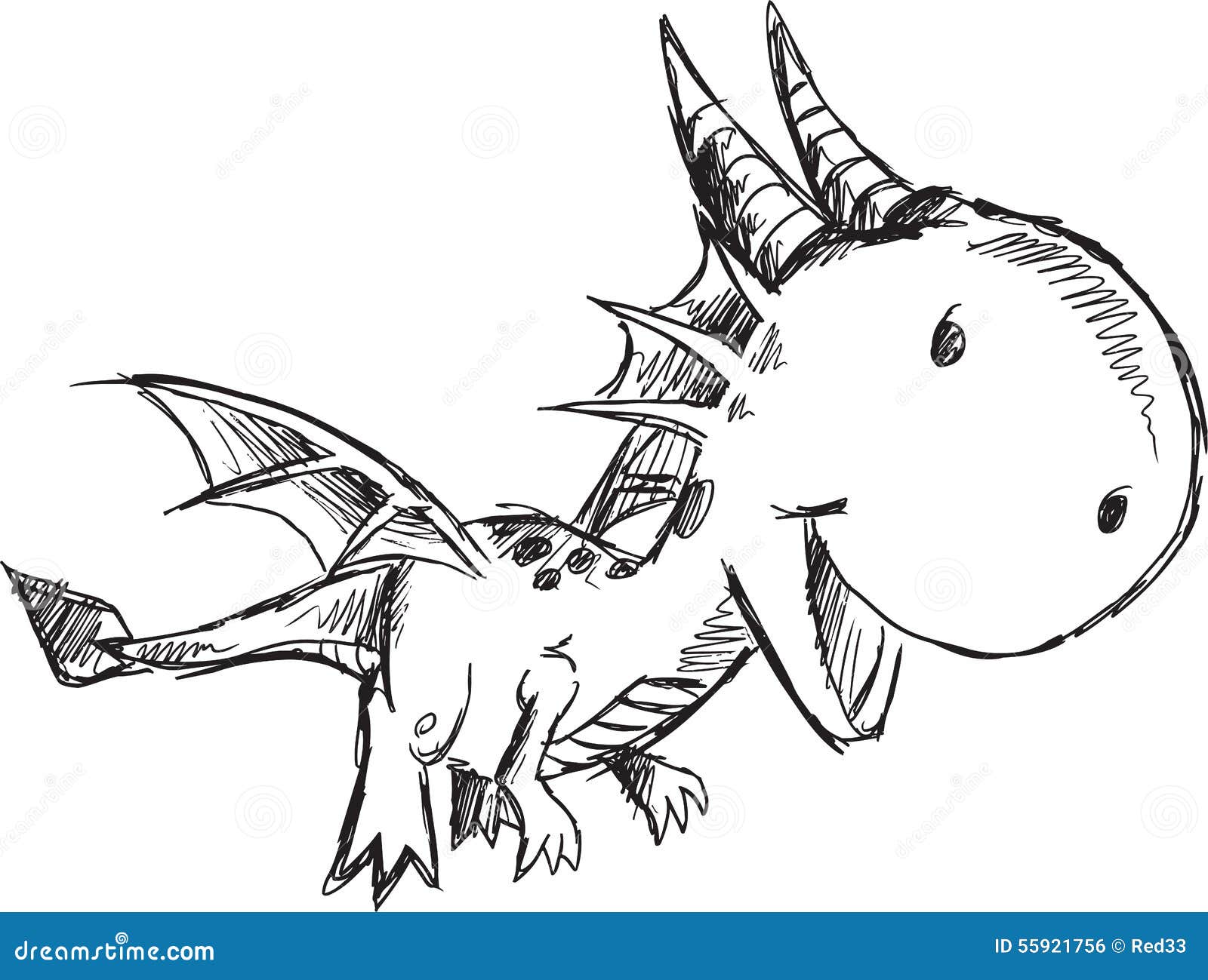 Doodle Dragon Vector stock vector. Illustration of magical - 55921756