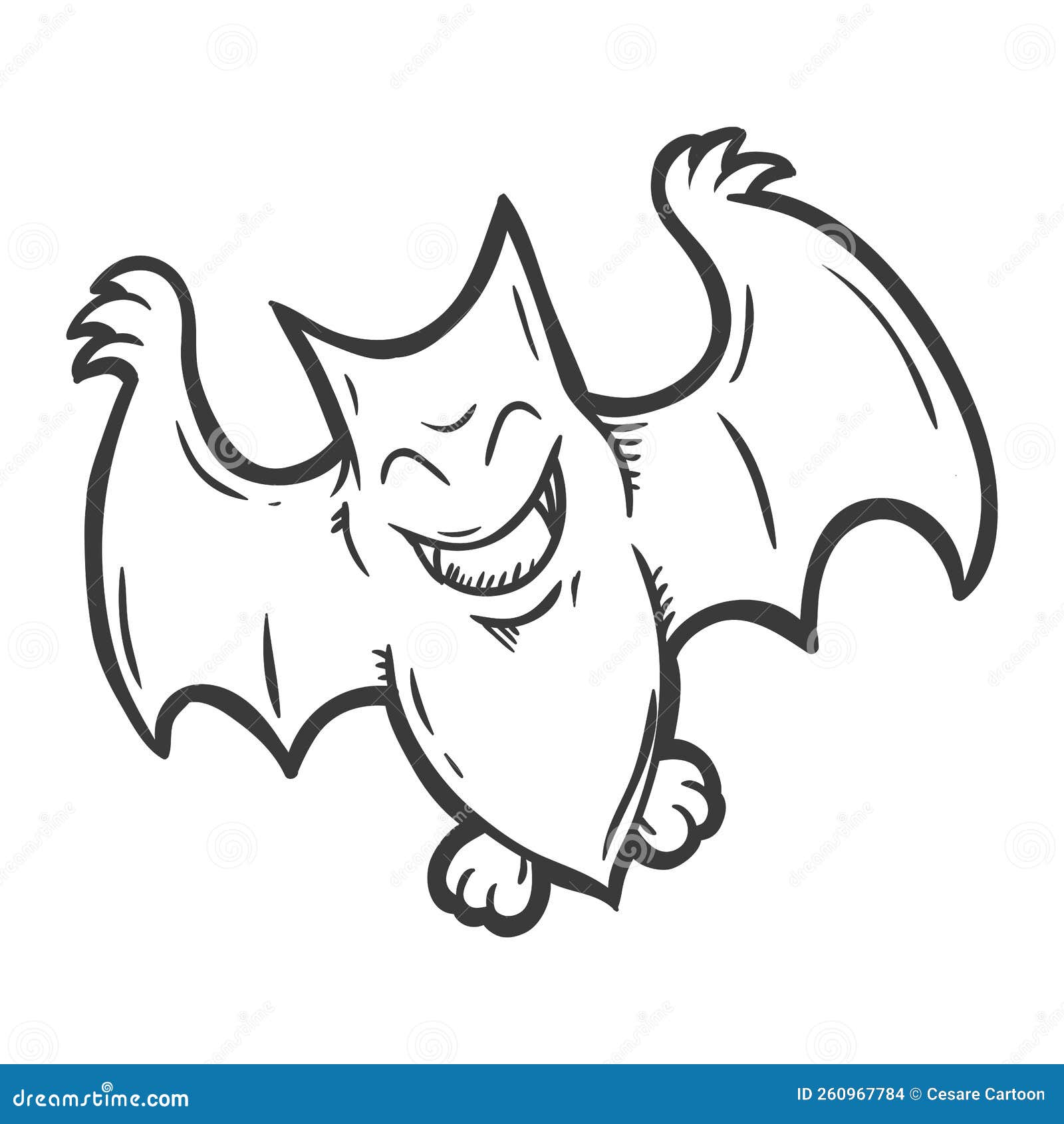 Doodle draw bat stock vector. Illustration of doodle - 260967784
