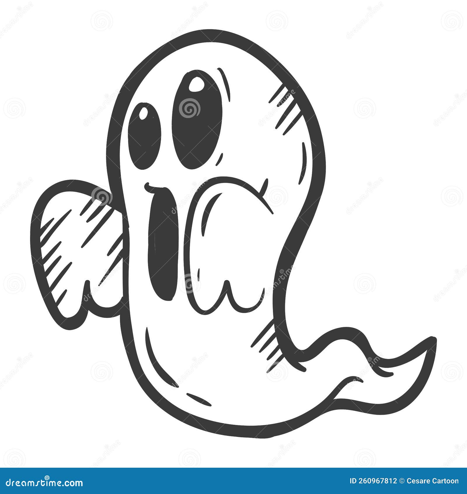How To Draw Ghost Character For Children. Step By Step Drawing Tutorial ...