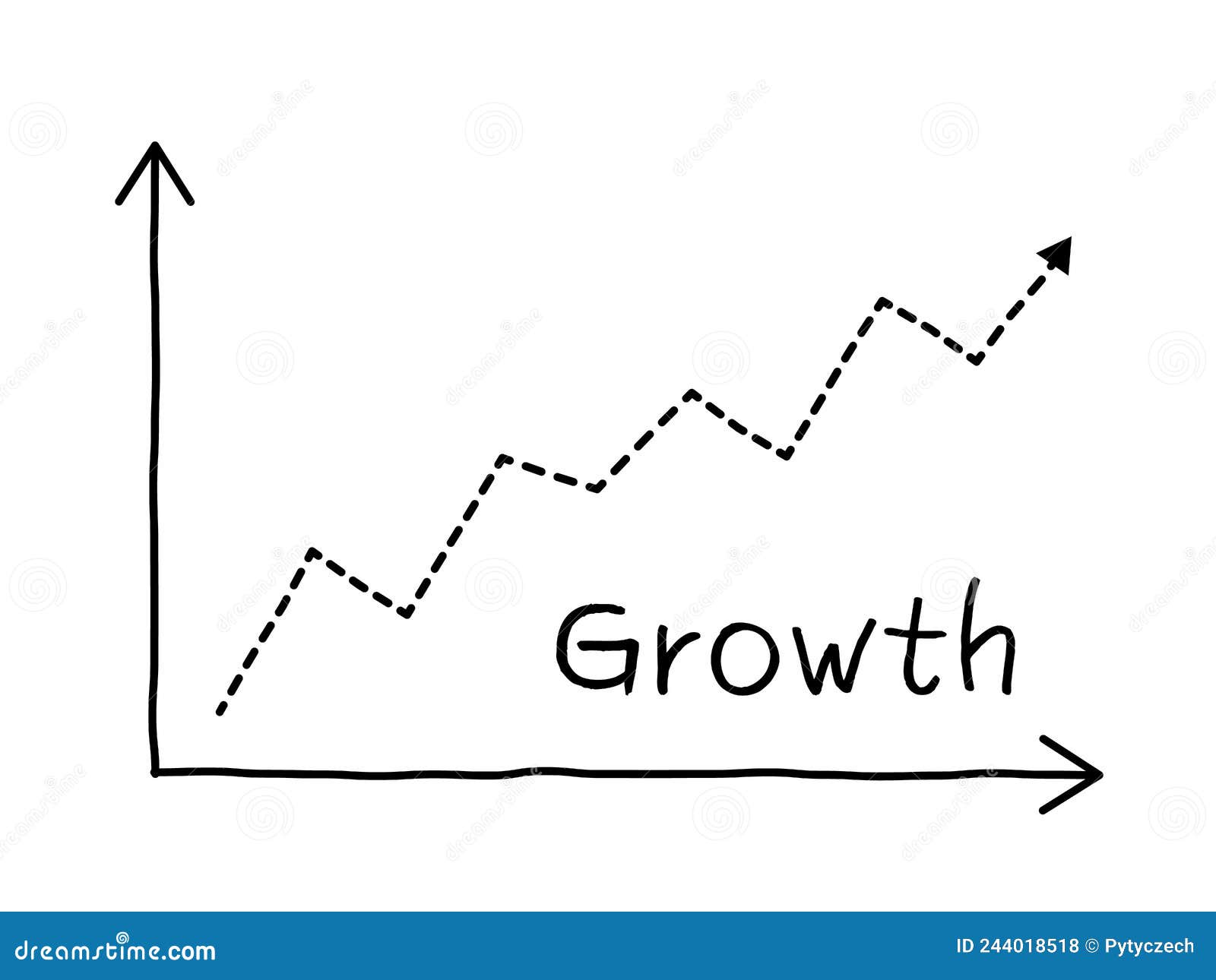 Doodle Drawing Growth Line Chart Stock Vector - Illustration of money ...