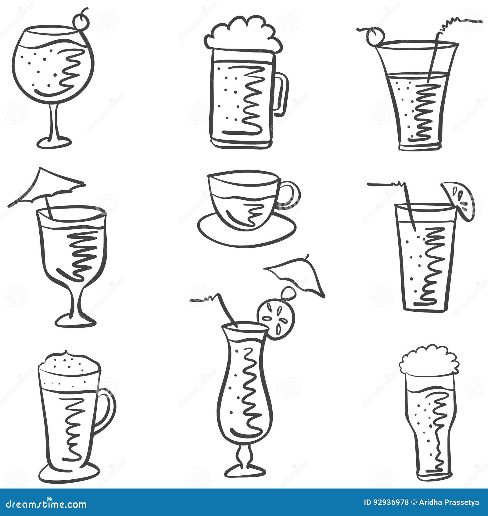 Doodle of Drink Various Style Stock Vector - Illustration of design ...