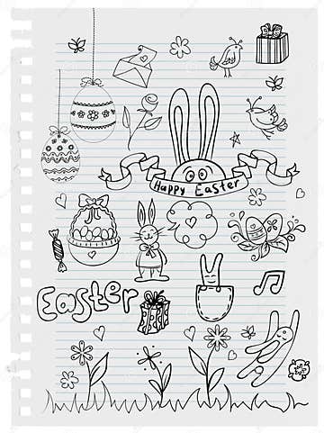 Doodle easter background stock vector. Illustration of drawing - 18404528