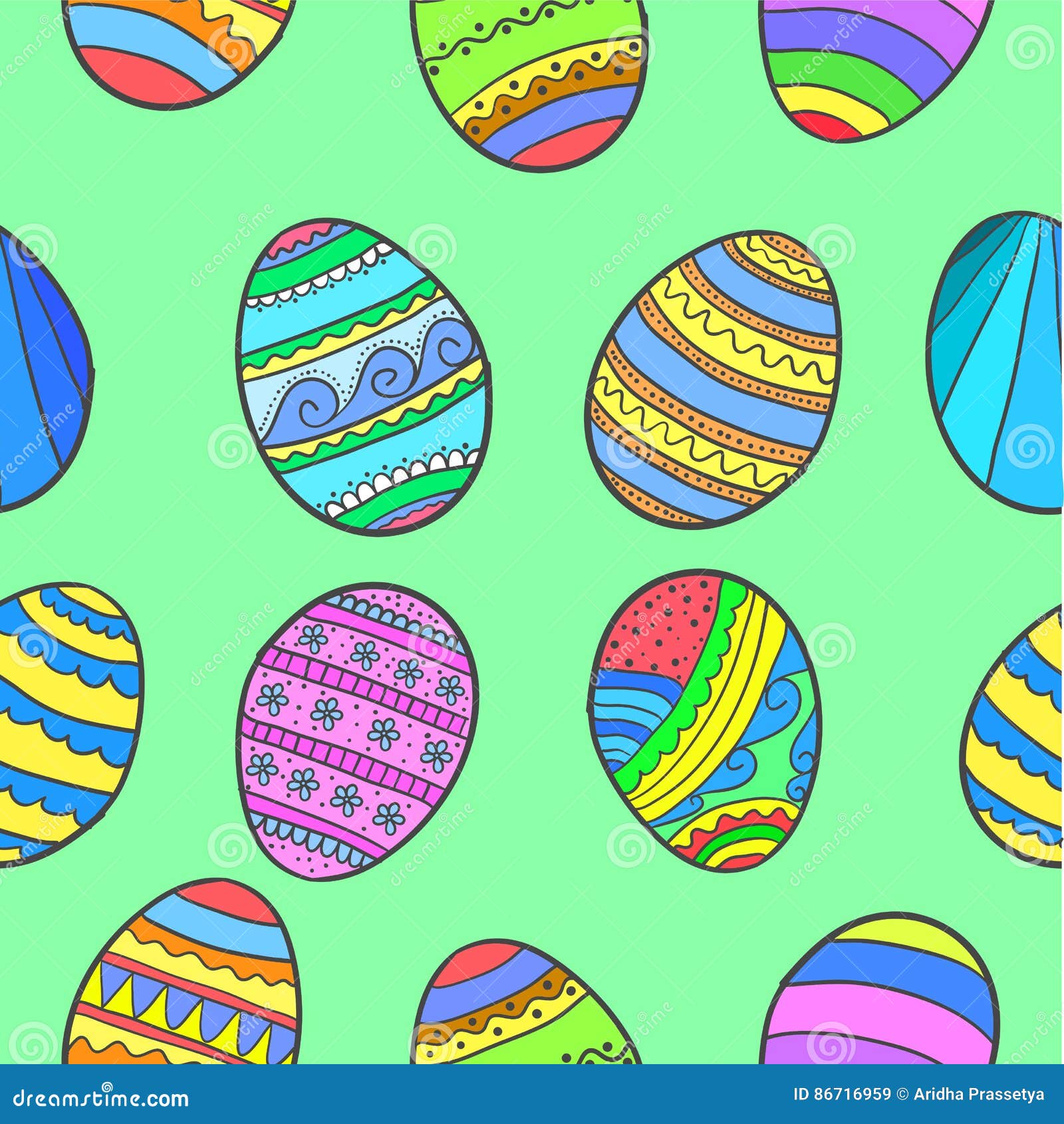 Doodle of Easter Egg Colorful Collection Stock Vector - Illustration of ...