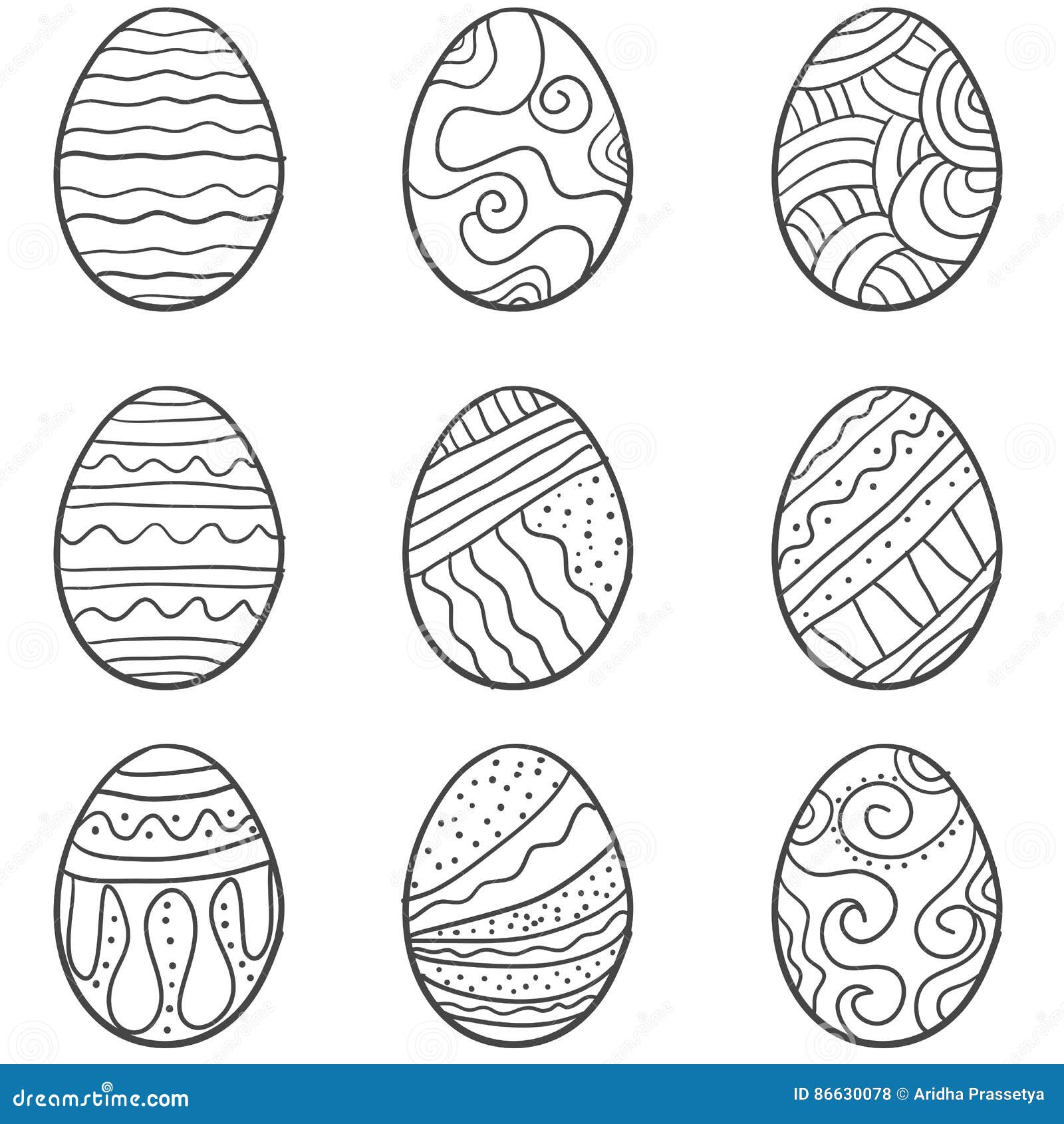 Doodle of Easter Egg Vector Art Stock Vector - Illustration of basket ...