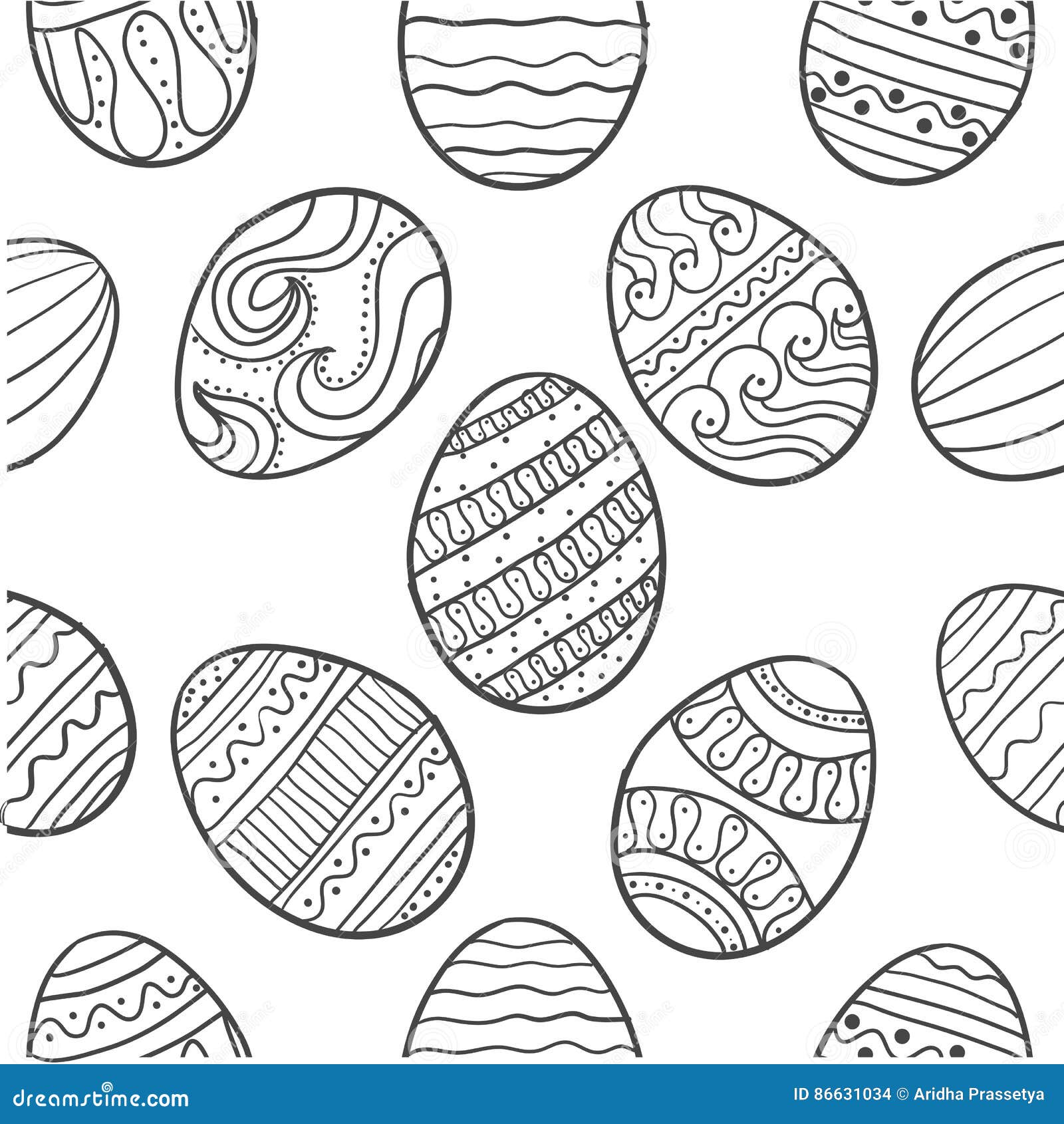 Doodle of Easter Egg Vector Art Style Stock Vector - Illustration of ...