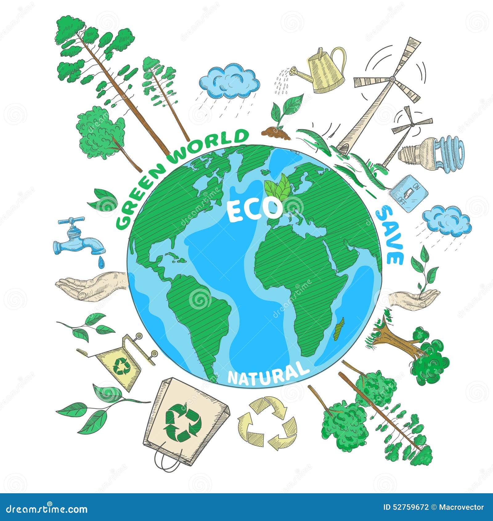 Doodle Ecology Concept stock vector. Illustration of collection - 52759672 Doodle Ecology Concept stock vector. Illustration of collection - 52759672