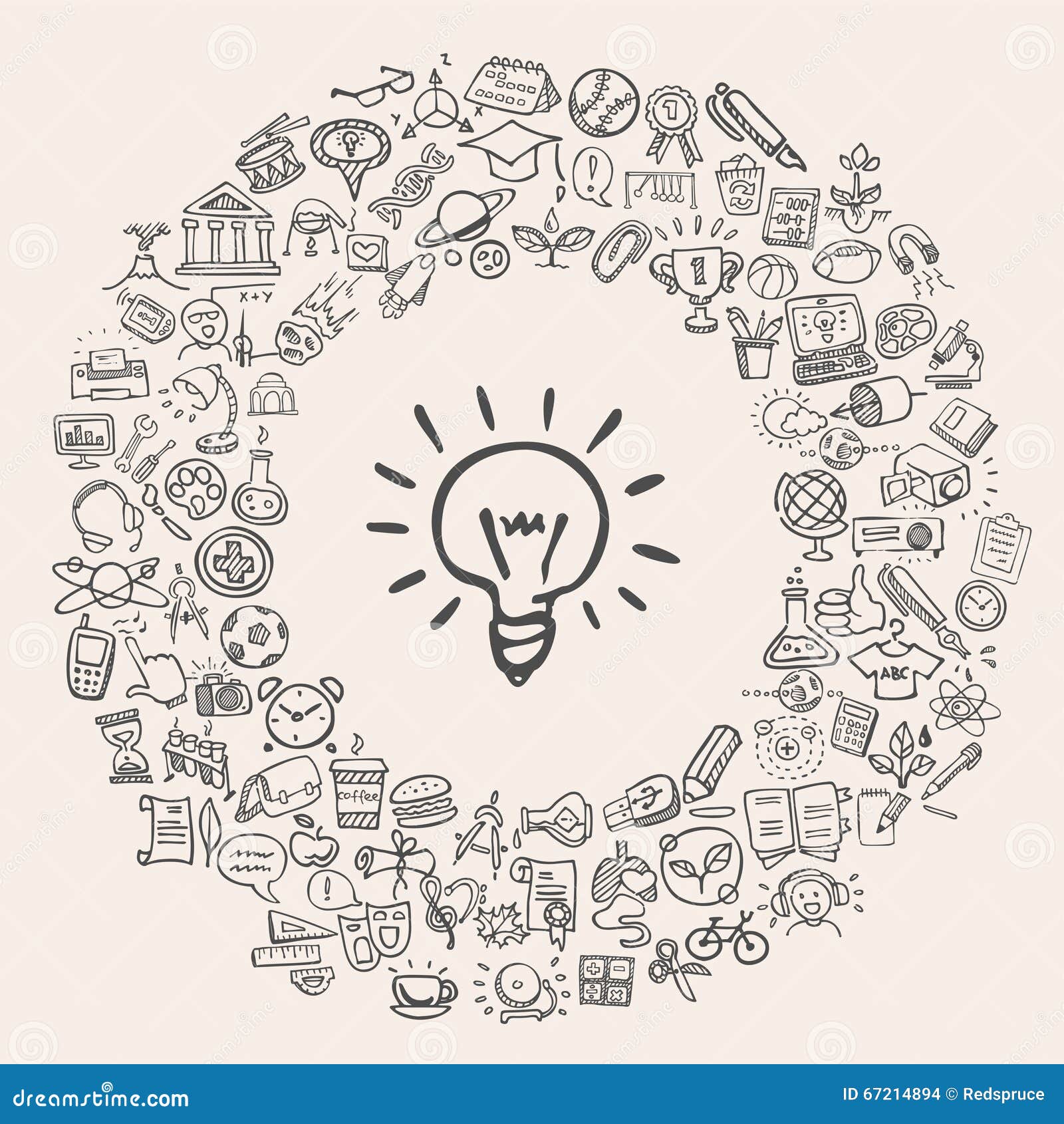 Doodle Education Icons Vector Illustration | CartoonDealer.com #67214894