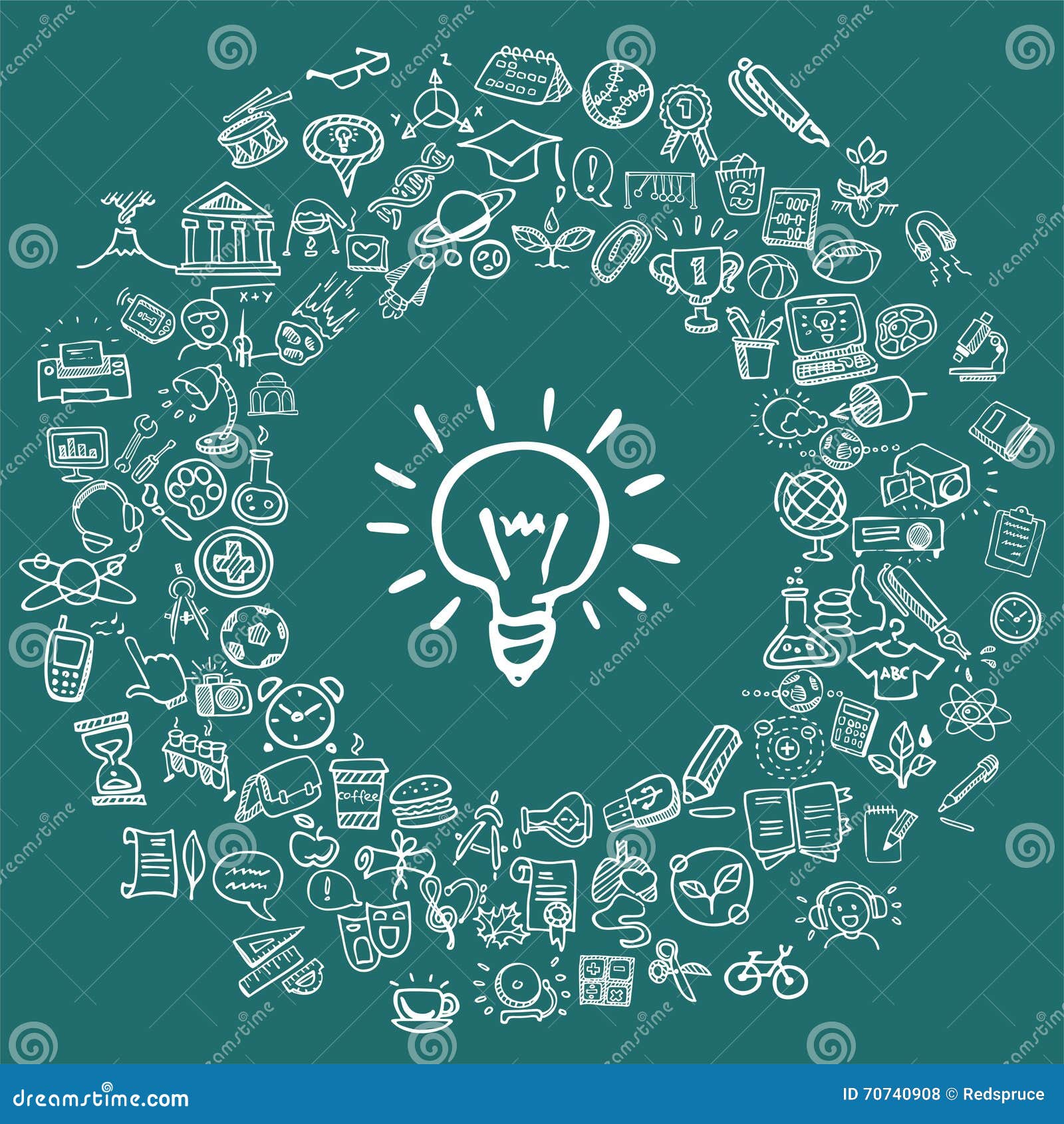 Doodle education icons stock vector. Illustration of knowledge - 70740908