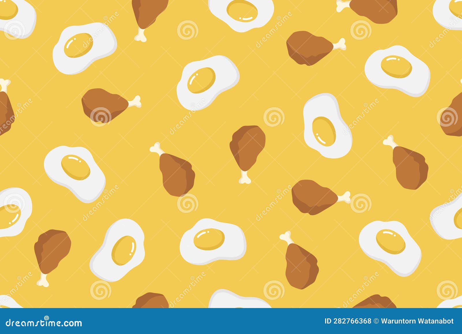 Doodle Egg and Chicken Food Pattern Stock Vector - Illustration of ...