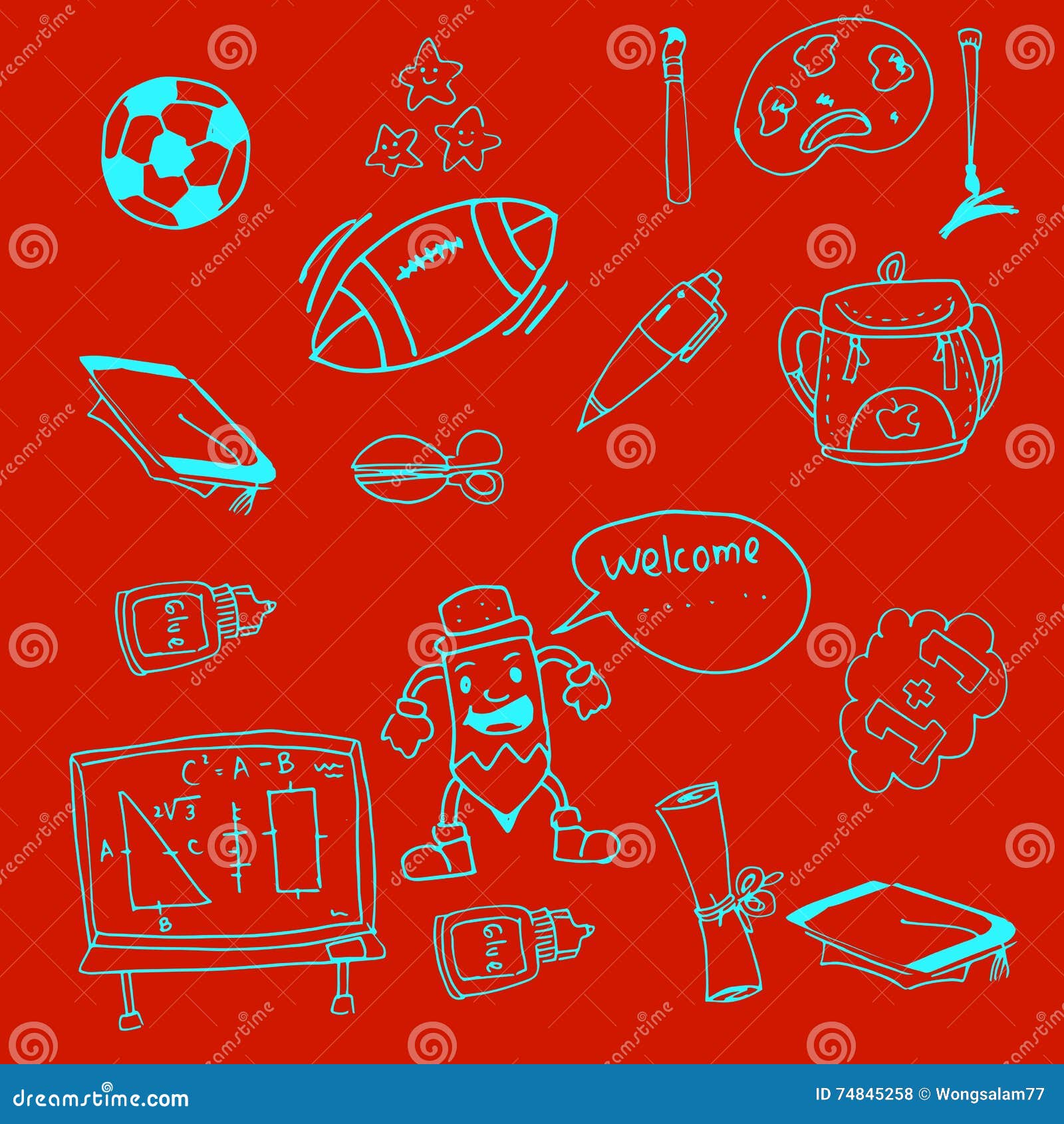 Doodle of Element Education for Kids Stock Vector - Illustration of ...