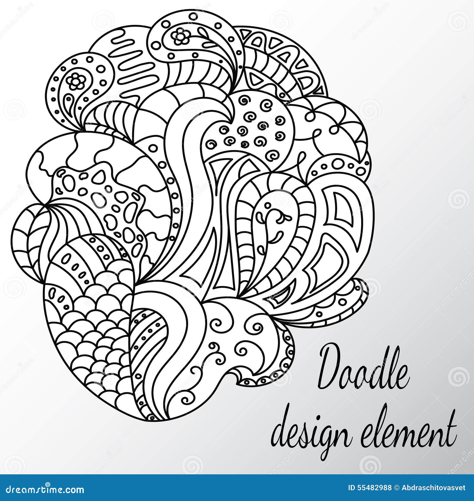 Doodle element stock vector. Illustration of flower, decoration - 55482988