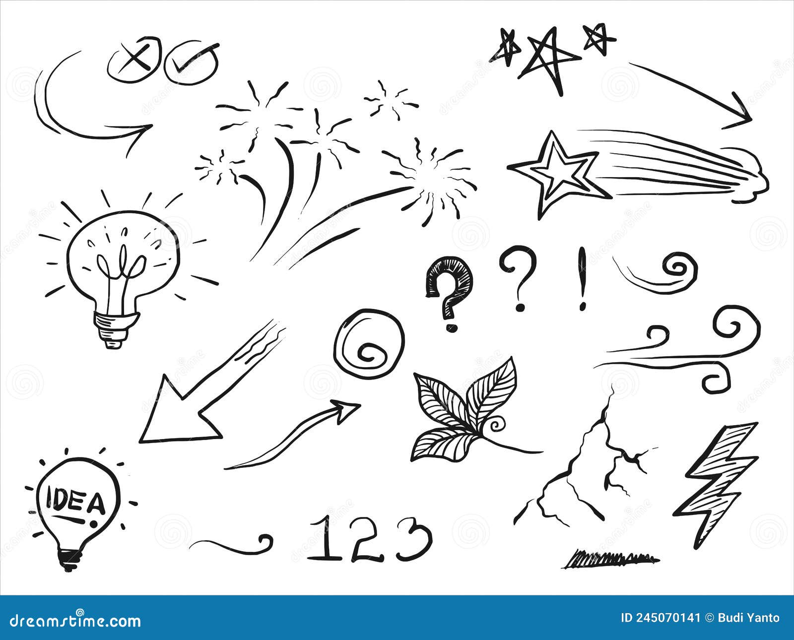 Doodle Elements for Concept Design Isolated on White Background ...