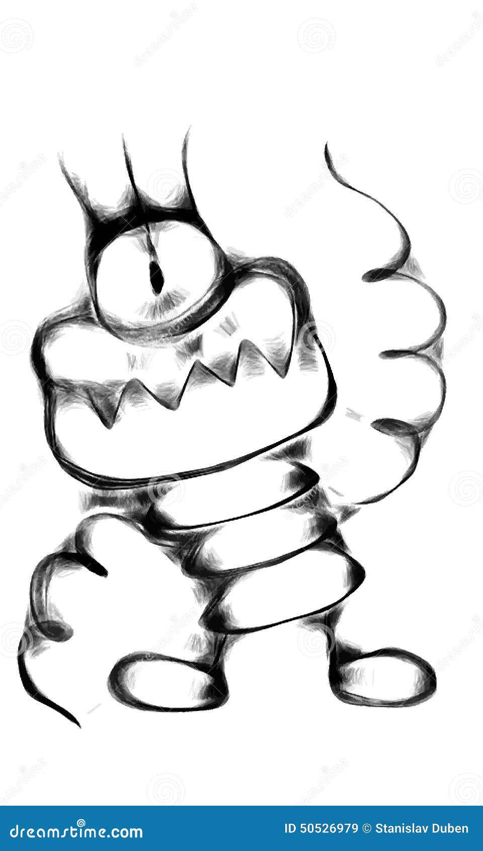 Doodle of evil robot stock vector. Illustration of charcoal - 50526979