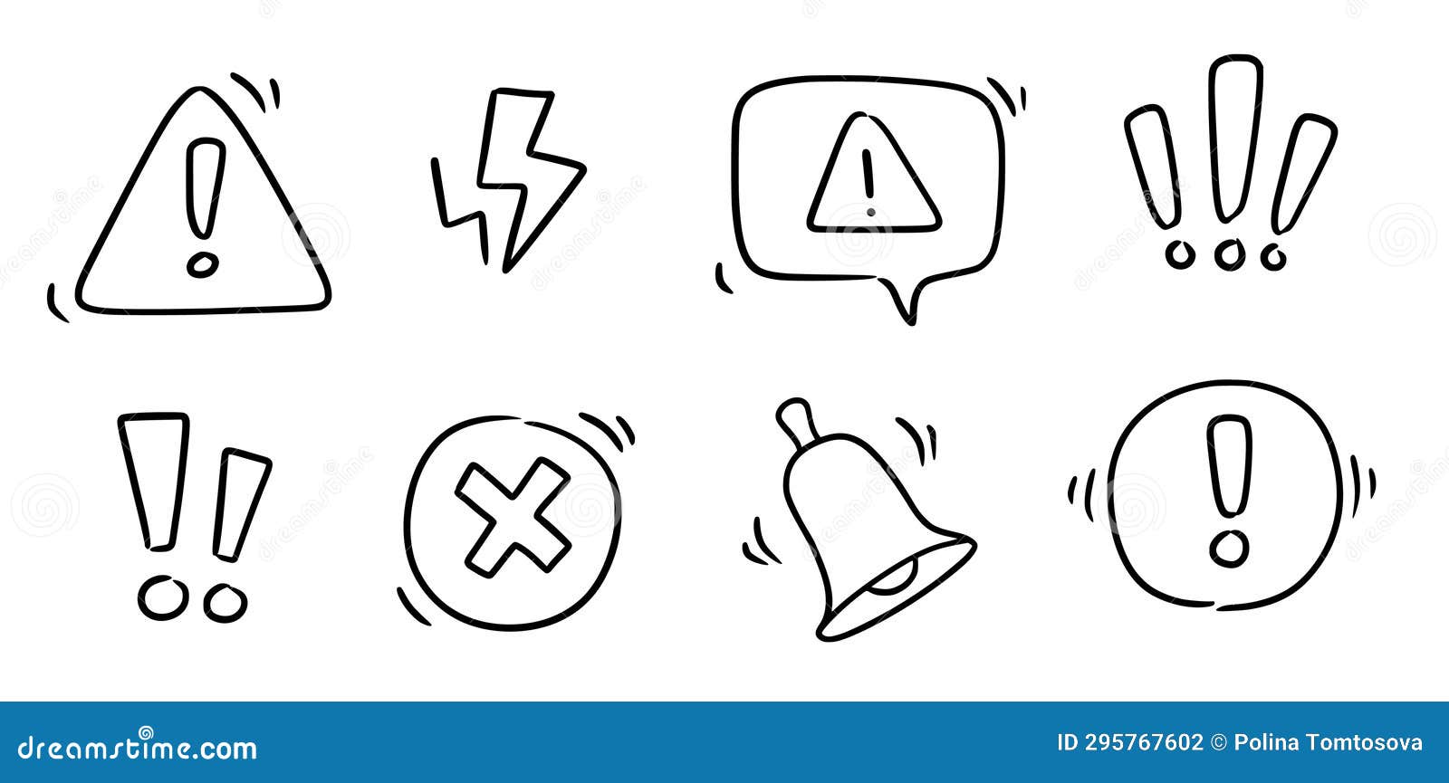 Doodle Exclamation Point And Question Sign Mark Set. Hand Drawn Sketch ...