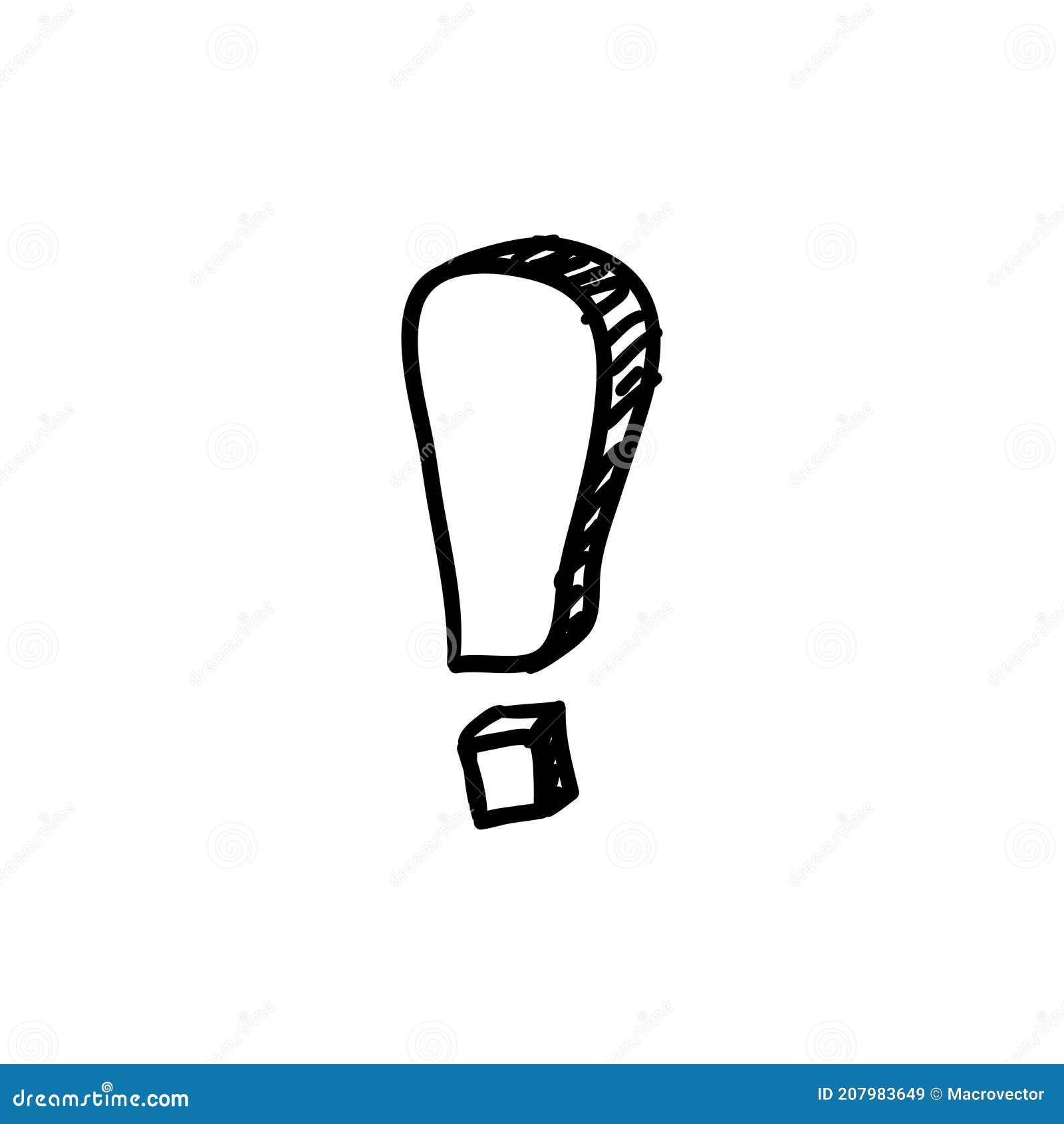 Doodle Exclamation Mark stock illustration. Illustration of navigation ...