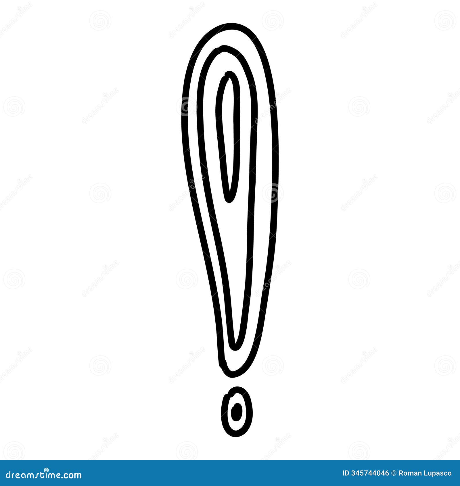 Doodle Exclamation Mark. Hand Drawn Punctuation Marks and Exclamatory ...