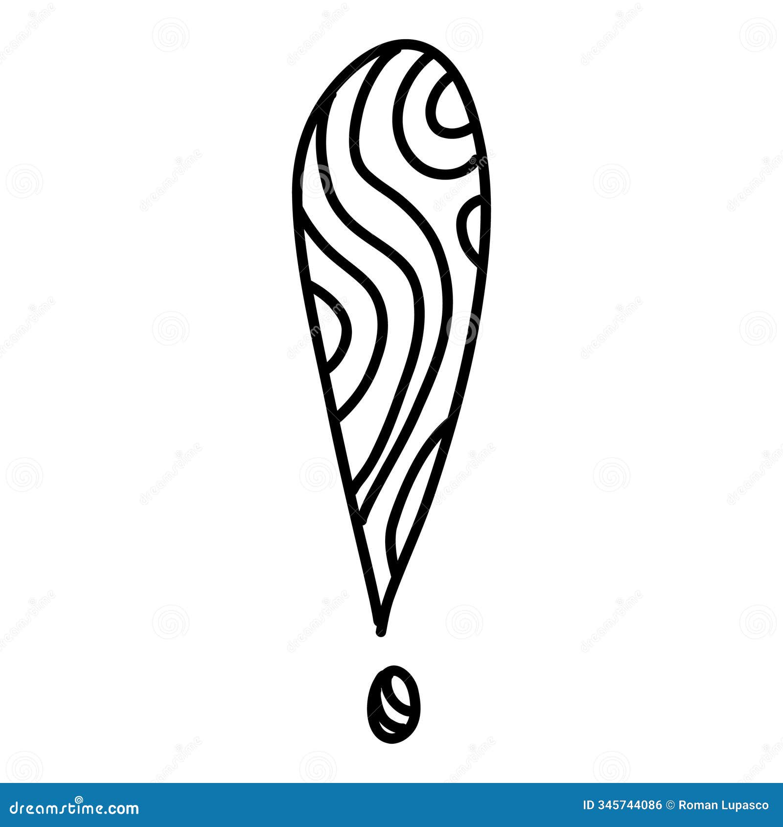 Doodle Exclamation Mark. Hand Drawn Punctuation Marks and Exclamatory ...