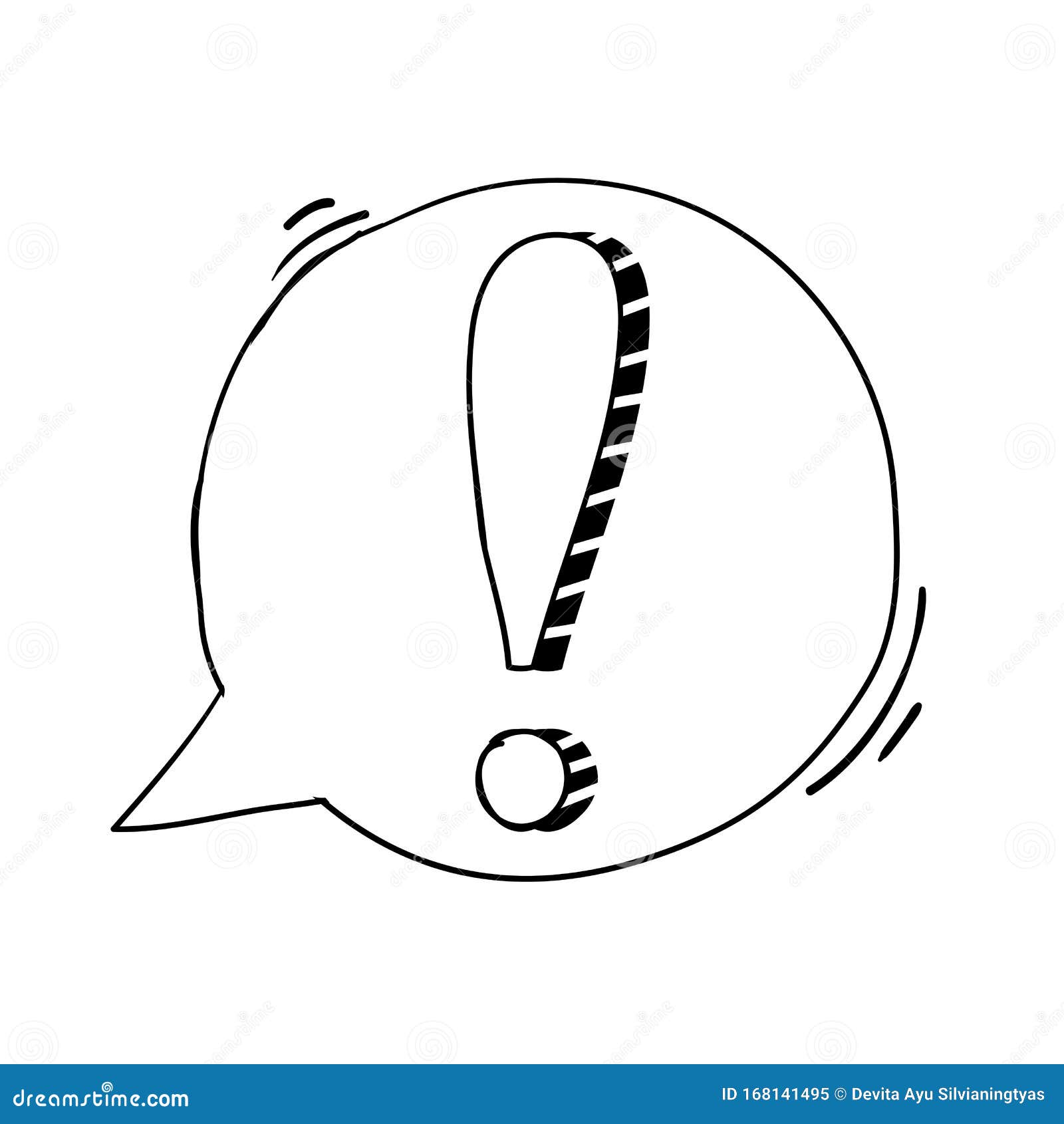 Doodle Exclamation Mark Symbol Stock Vector - Illustration of careful ...