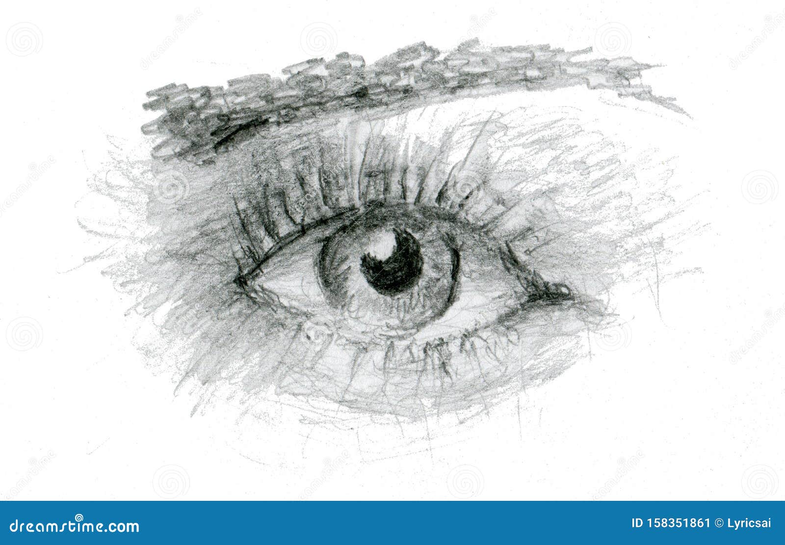 Doodle of the eye stock illustration. Illustration of doodling - 158351861