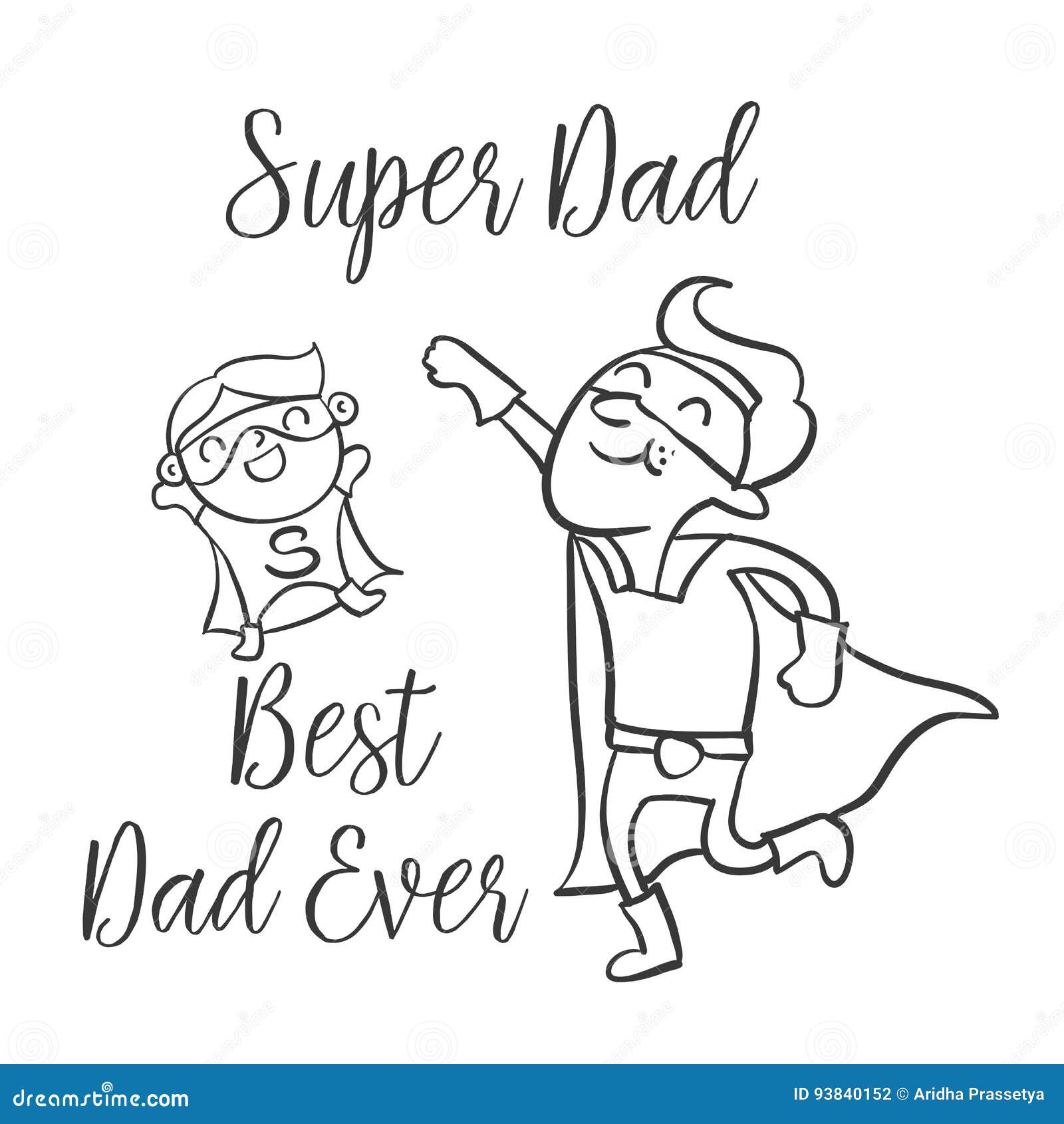 Doodle Father Nailing Wall - Full Color Cartoon Vector | CartoonDealer ...