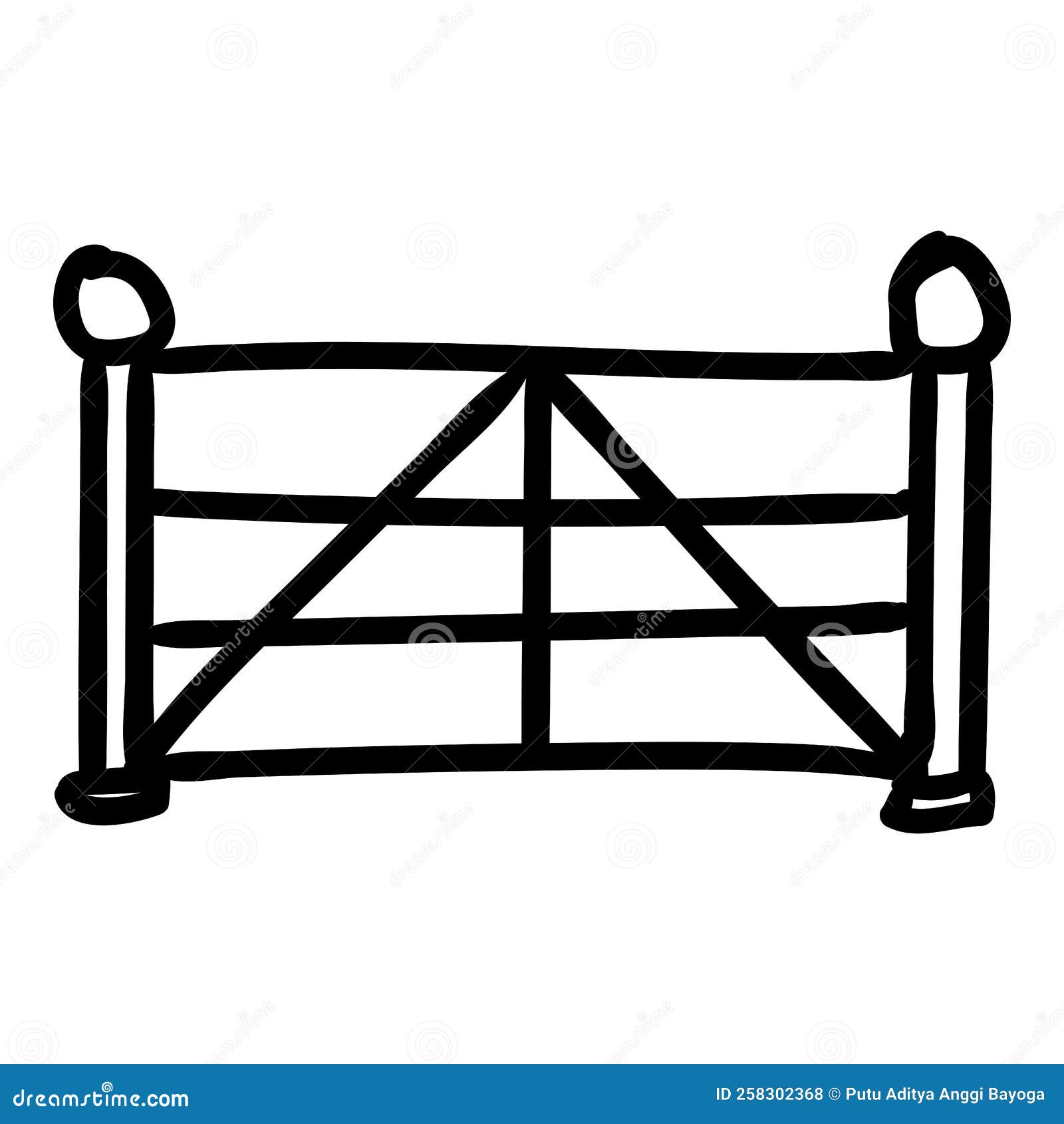 Doodle fence stock vector. Illustration of vector, barn - 258302368