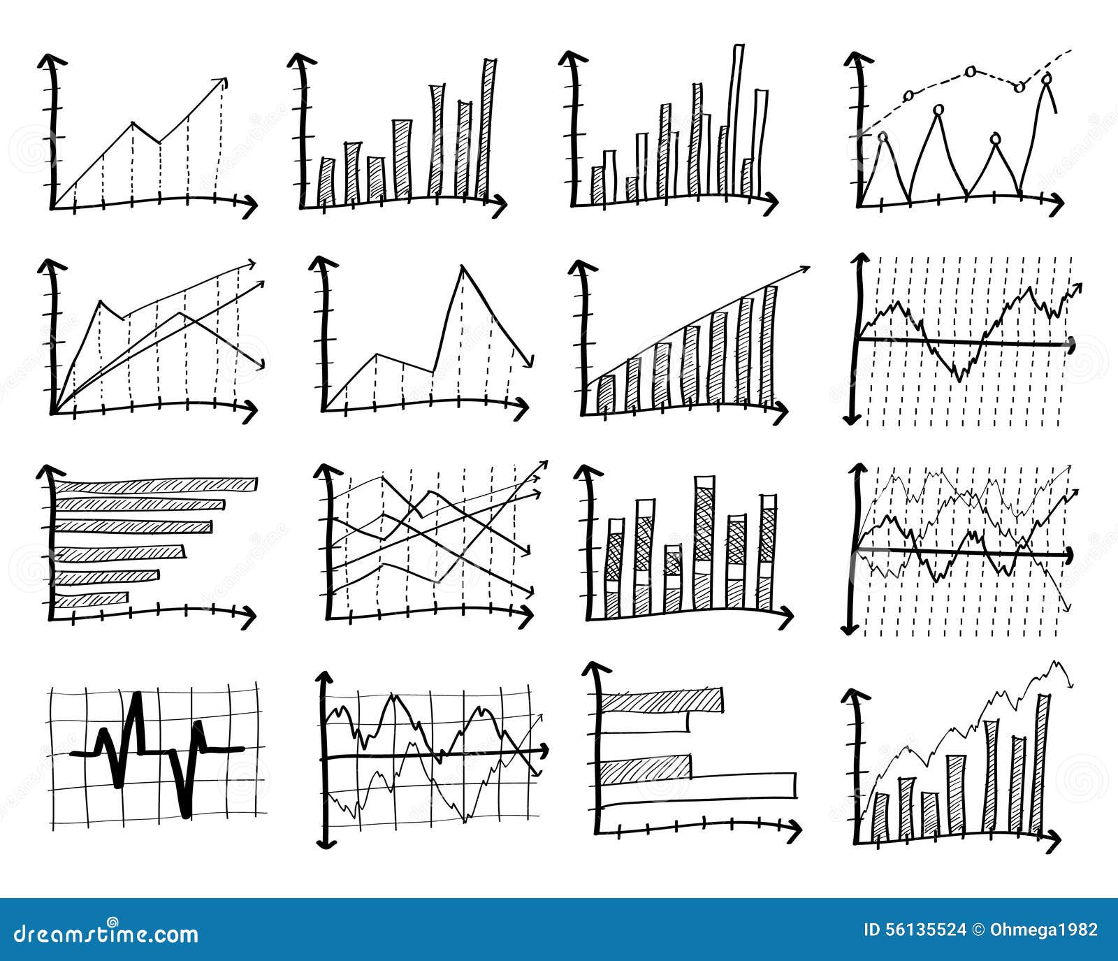 Doodle Finance Graph. stock vector. Illustration of financial - 56135524