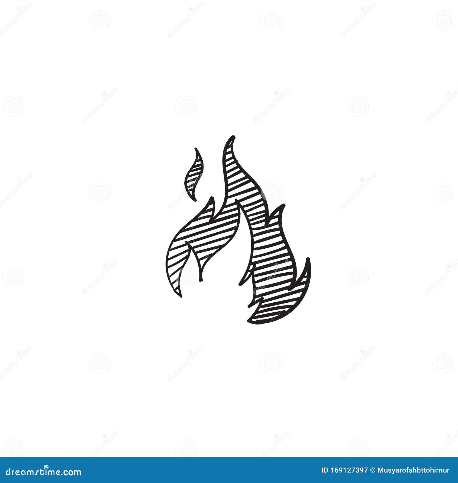 Doodle Fire Illustration with Different Unique Shape Hand Drawn Style ...