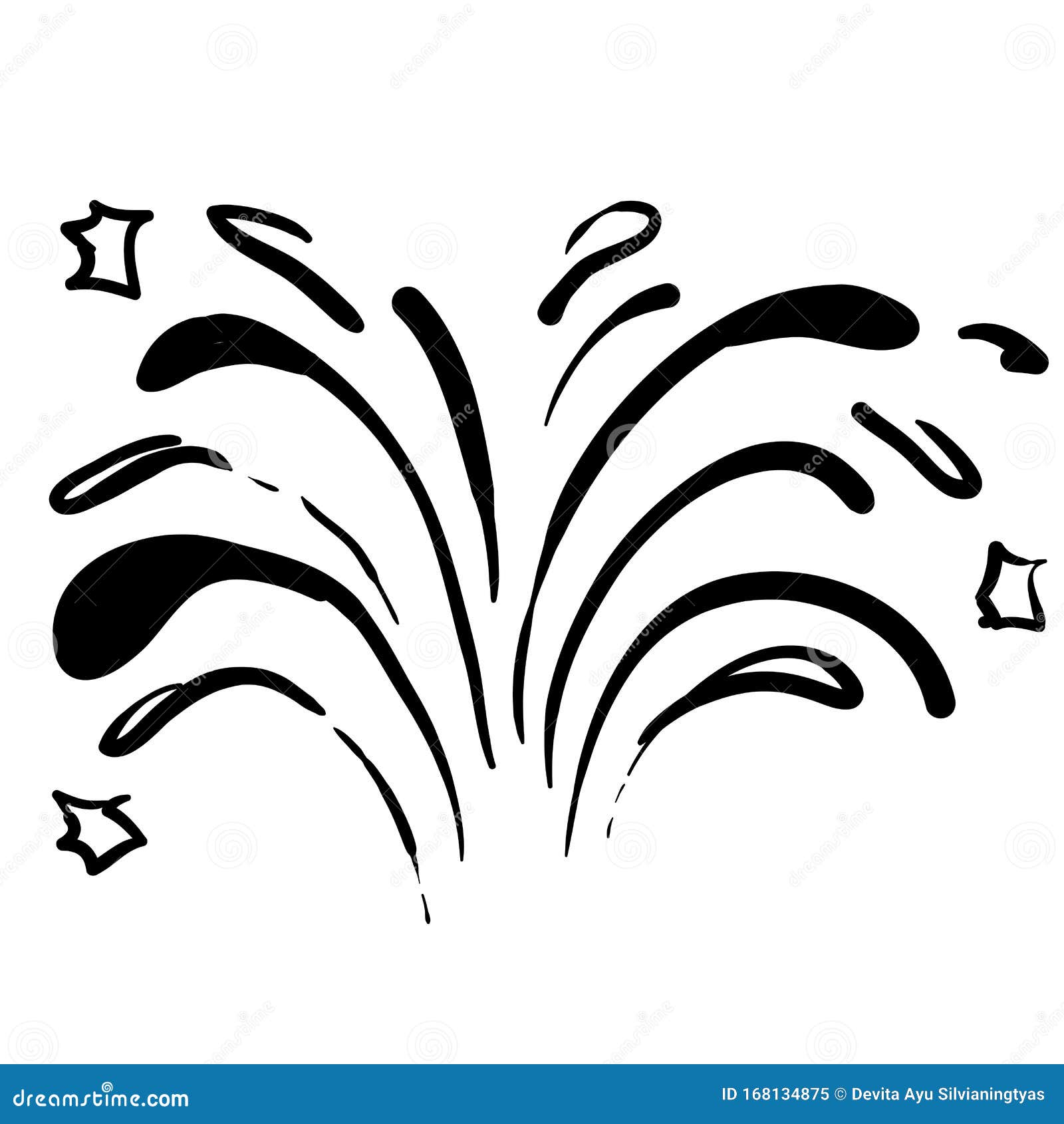 Doodle Firework Explosion in Doodle Style Stock Vector - Illustration ...