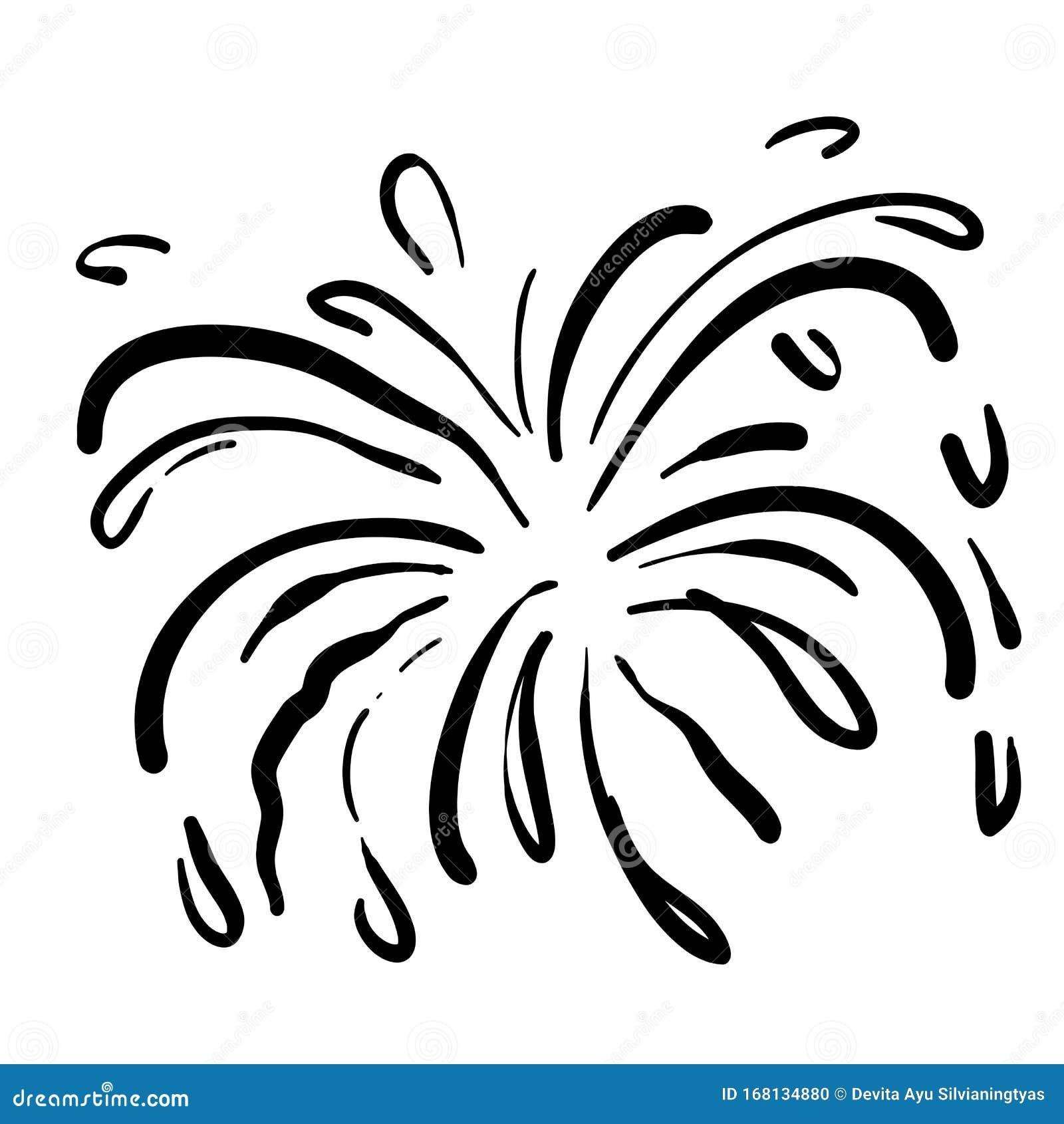 Doodle Firework Explosion in Doodle Style Stock Vector - Illustration ...