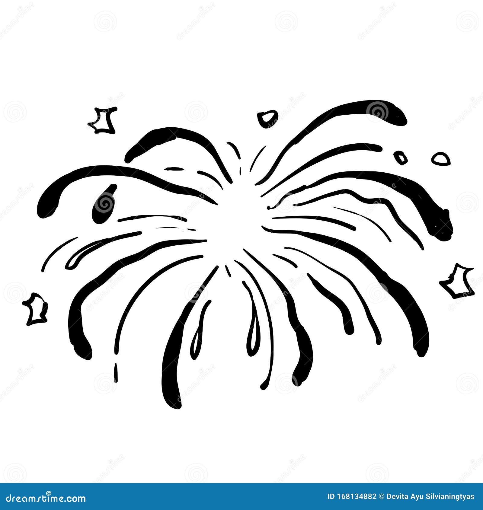 Doodle Firework Explosion in Doodle Style Stock Vector - Illustration ...
