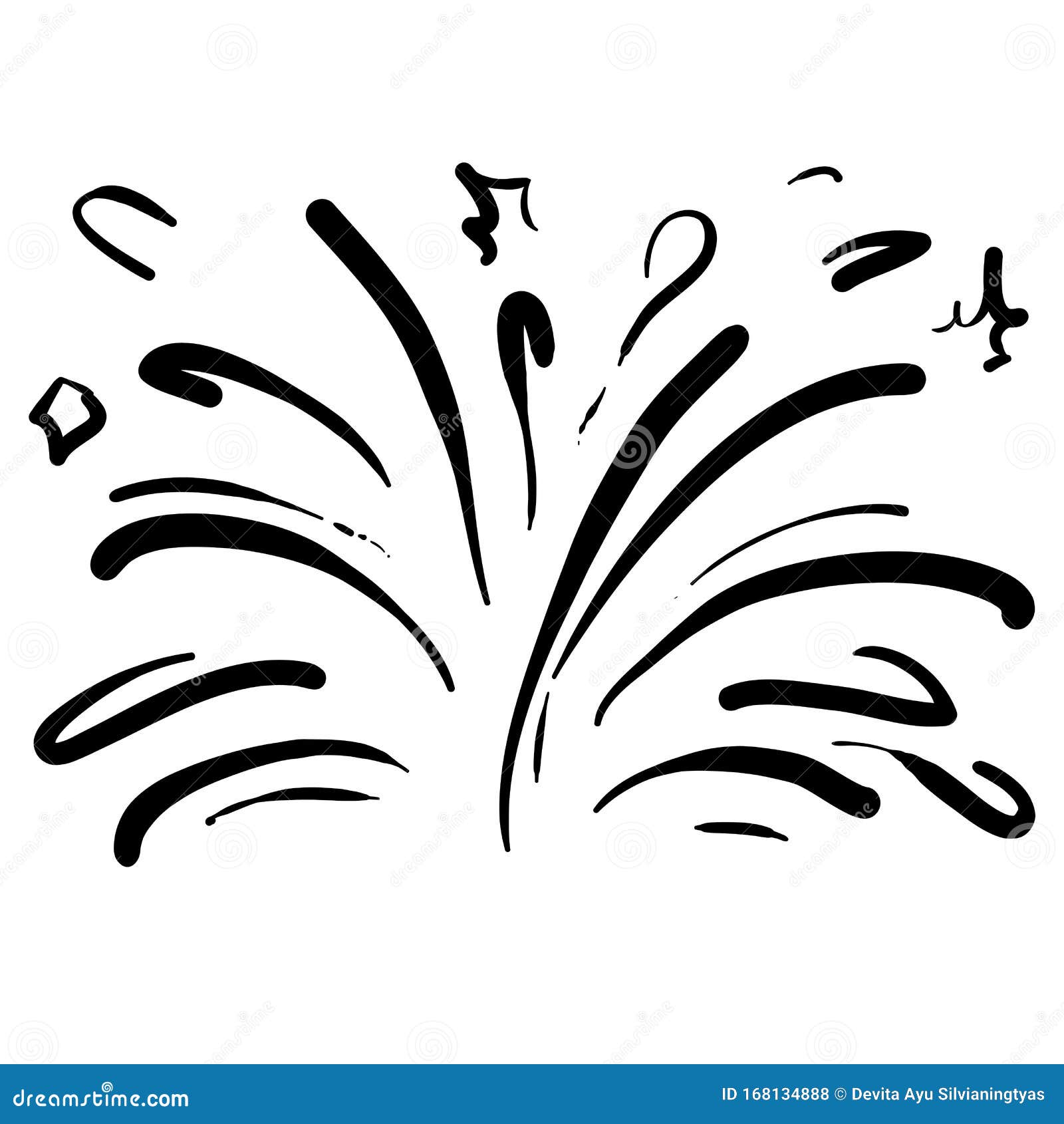 Doodle Firework Explosion in Doodle Style Stock Vector - Illustration ...