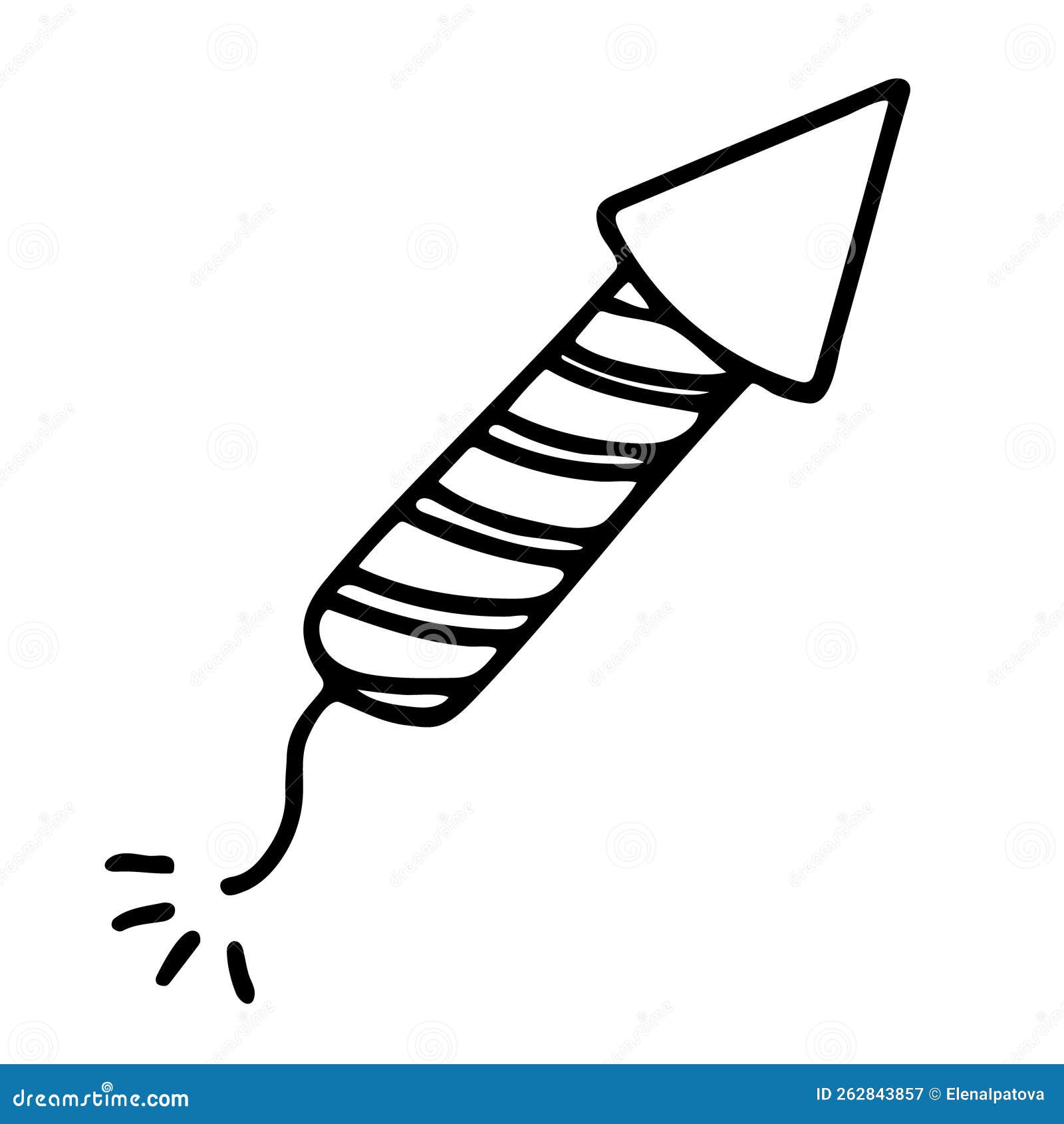 Doodle of Firework Rocket on White Background Stock Vector ...