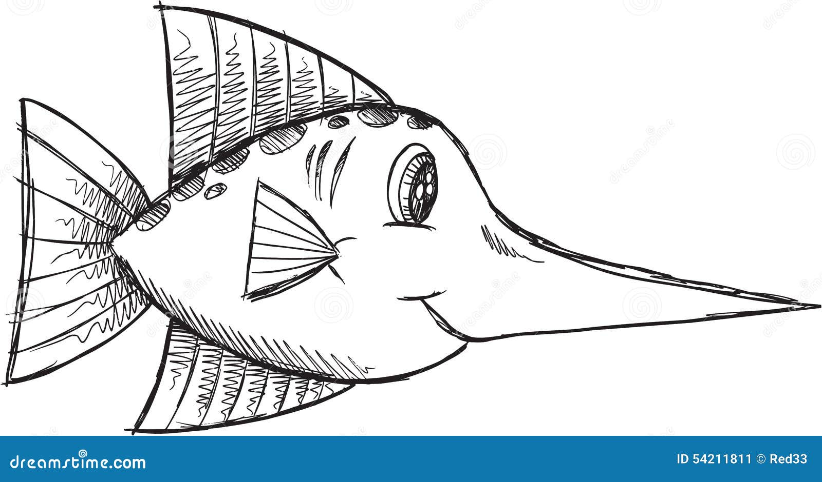 Doodle Fish Vector stock vector. Illustration of cartoon - 54211811