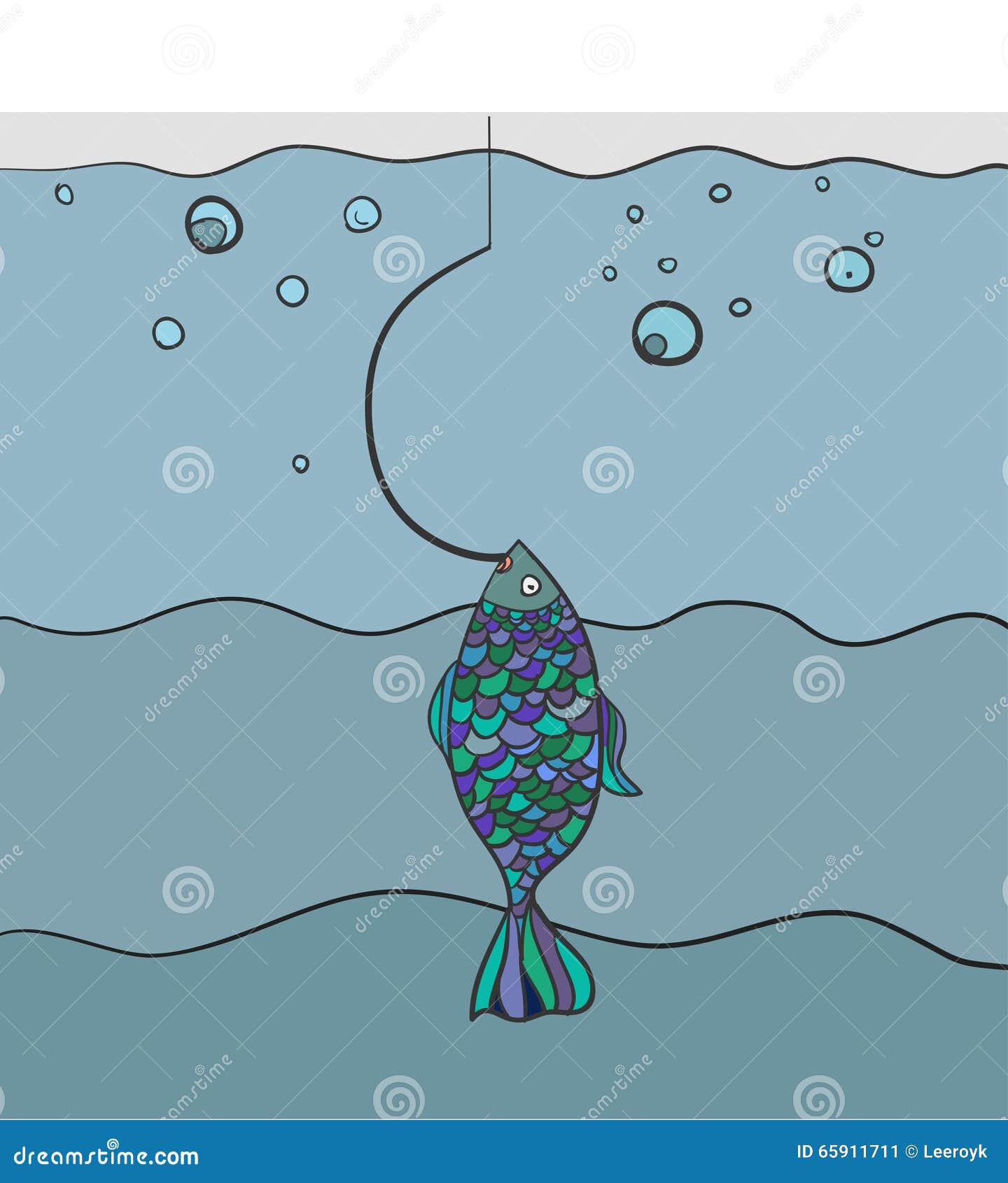 Doodle fish stock vector. Illustration of food, graphic - 65911711