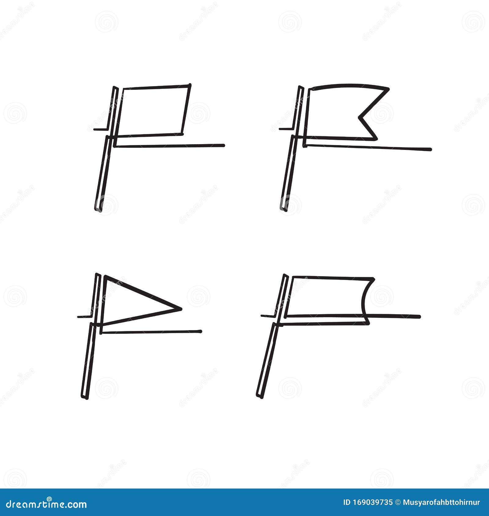 Doodle Flag Icon Illustration Vector Handdrawn Style Stock Vector ...