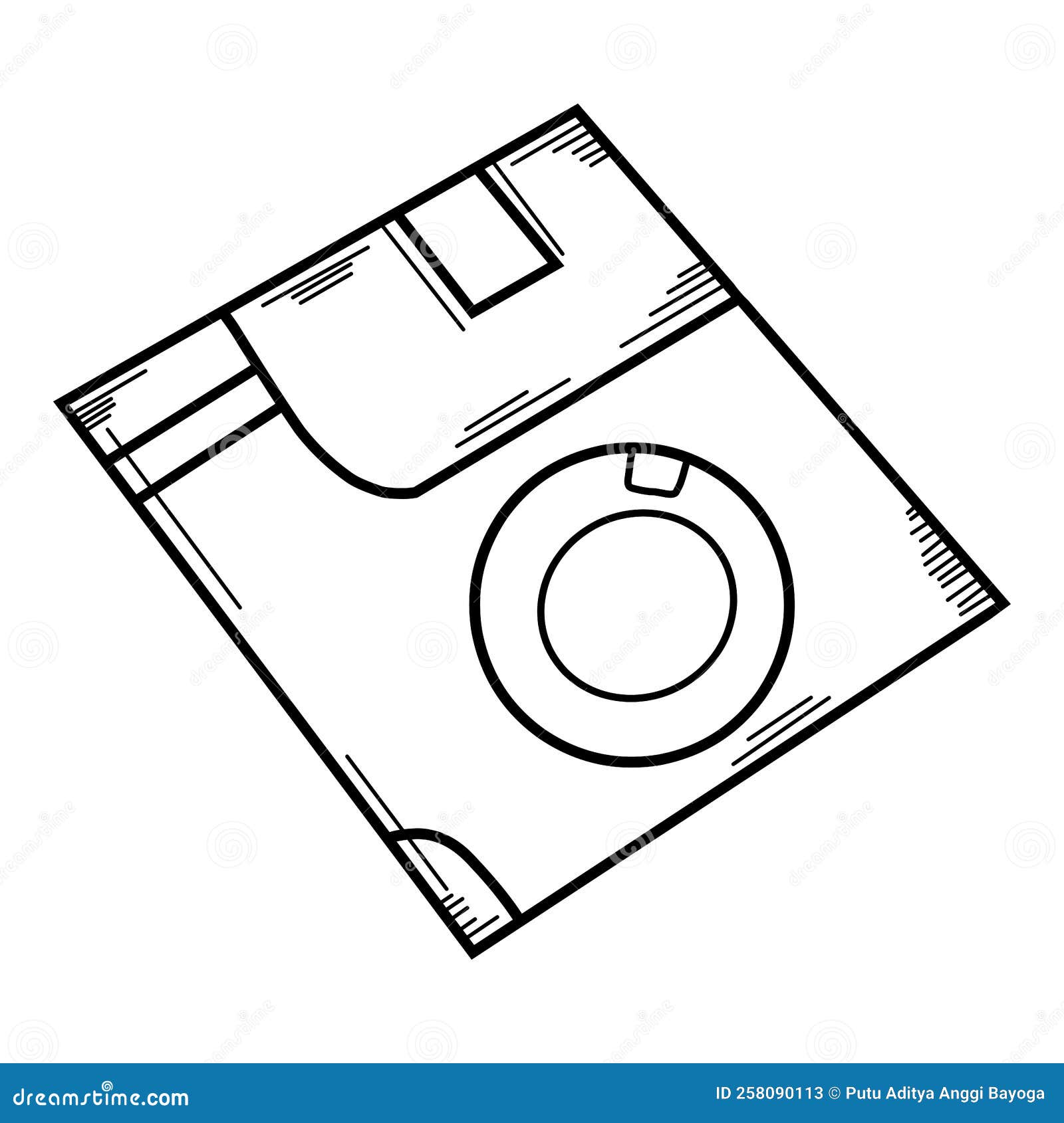 Doodle floppy disk stock vector. Illustration of flat - 258090113