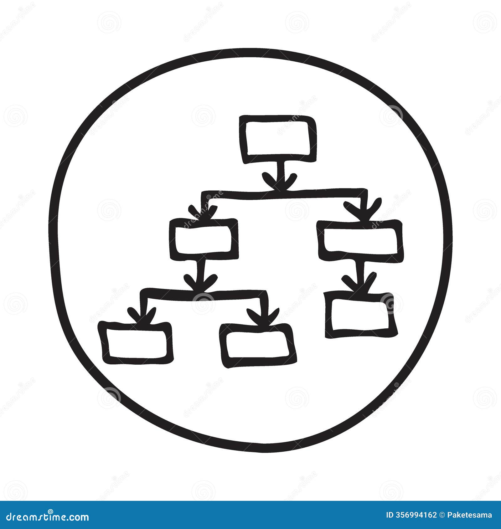 Doodle Flow Chart icon stock illustration. Illustration of symbol ...