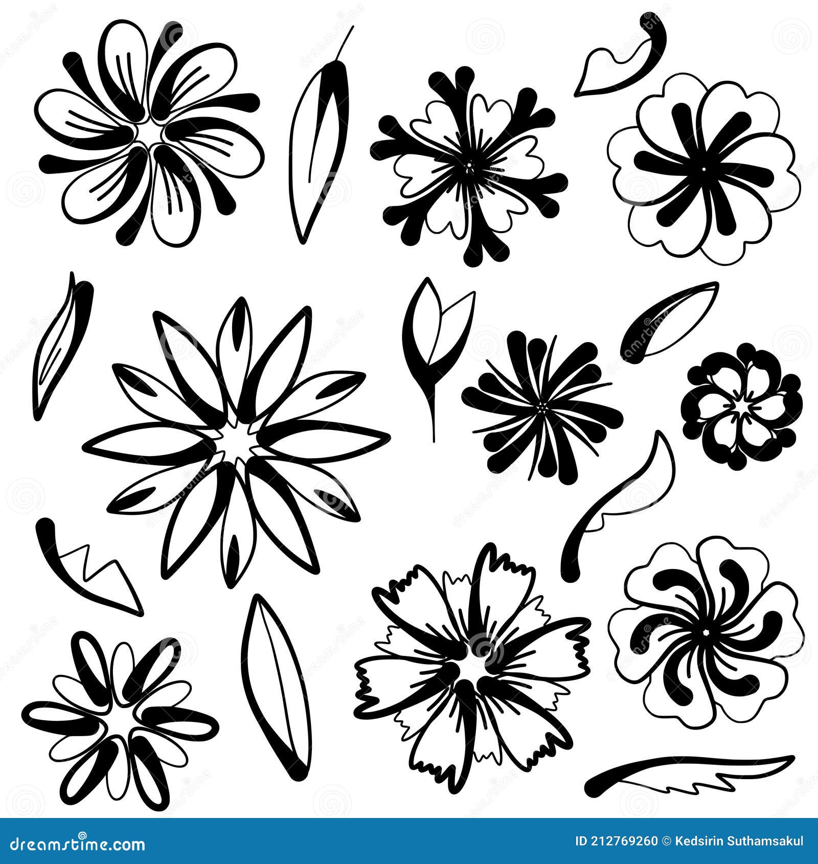 Flower Calligraphic Vintage Royal Design Elements Cartoon Vector ... Flower Calligraphic Vintage Royal Design Elements Cartoon Vector ...